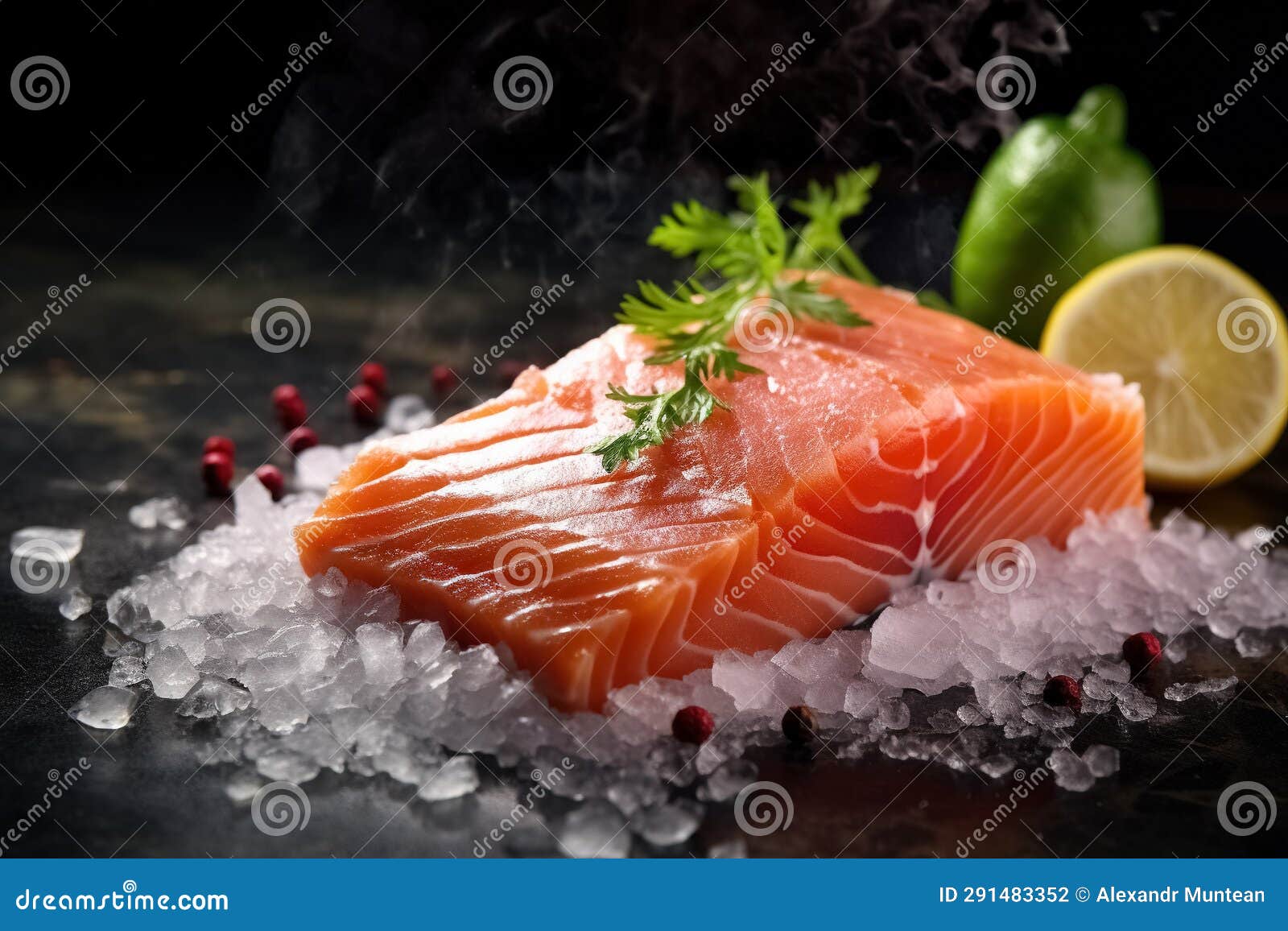 Raw Red Fish on Black Background Stock Photo - Image of healthy ...