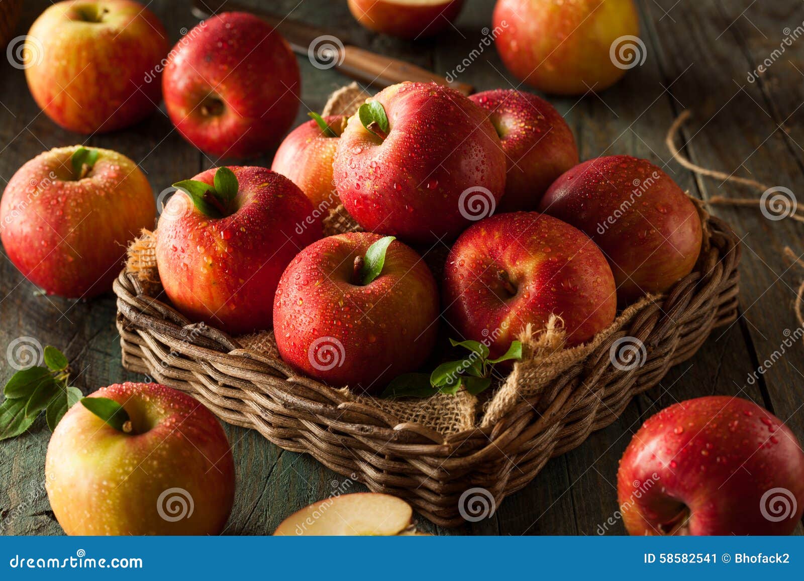 Raw Red Fuji Apples stock image. Image of gourmet, nutritious - 58582541