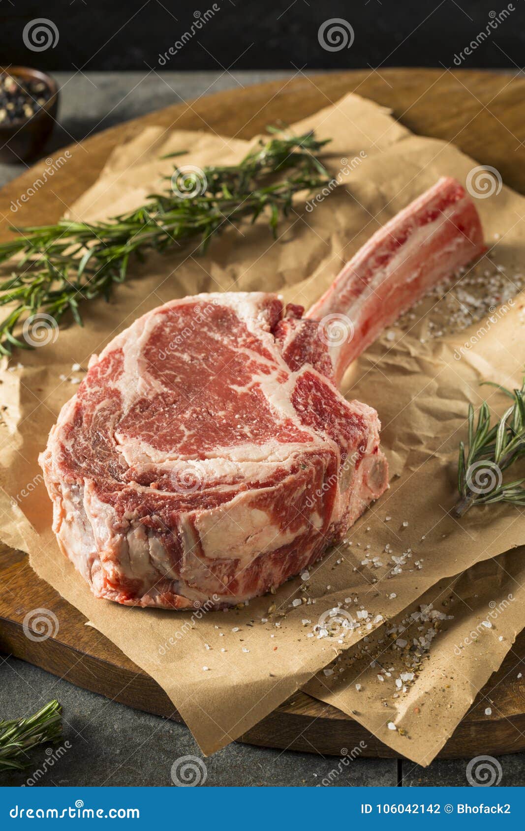 Raw Red Grass Fed Tomahawk Steaks Stock Photo - Image of grilled ...