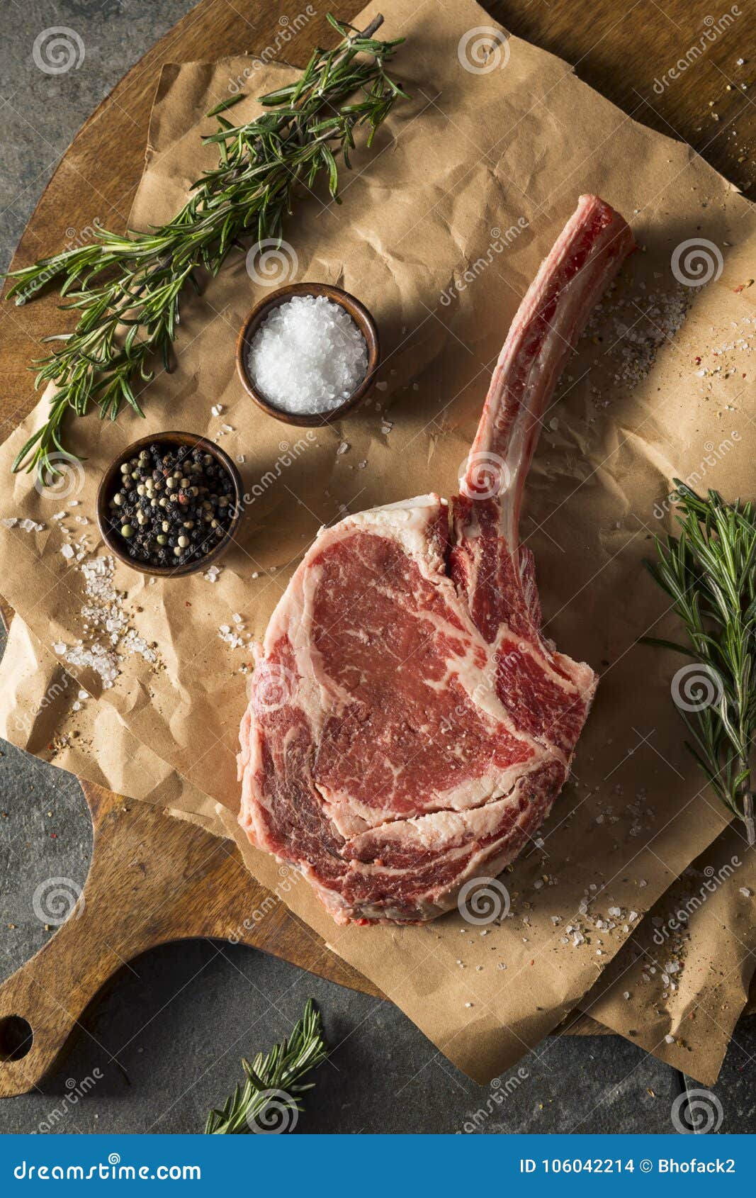 Raw Red Grass Fed Tomahawk Steaks Stock Photo - Image of cutlet ...