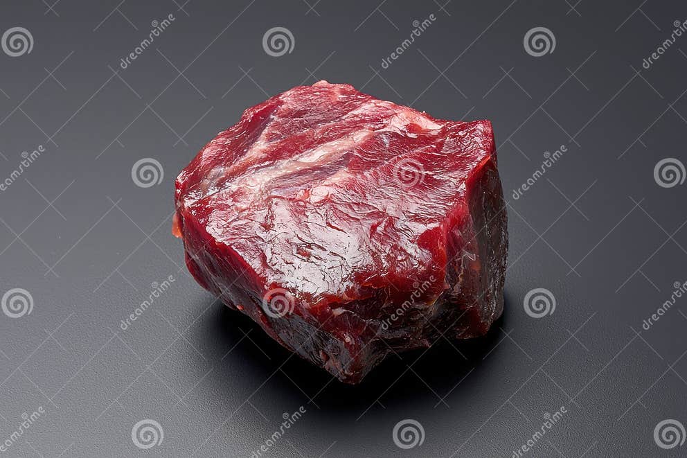 Raw red meat cube stock illustration. Illustration of protein - 337984286