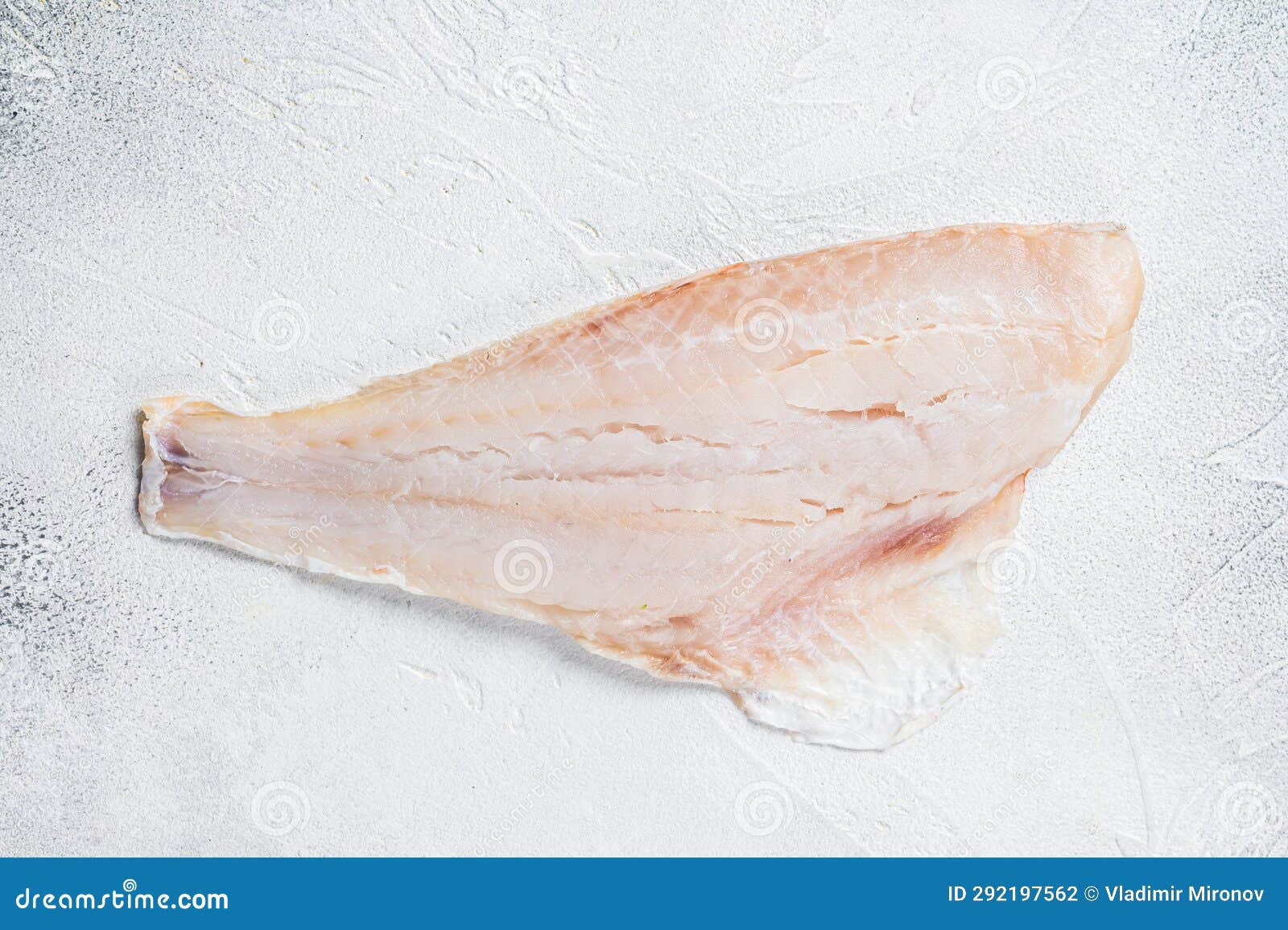 Raw Red Perch Fillet, Redfish Fish Meat. White Background. Top View ...