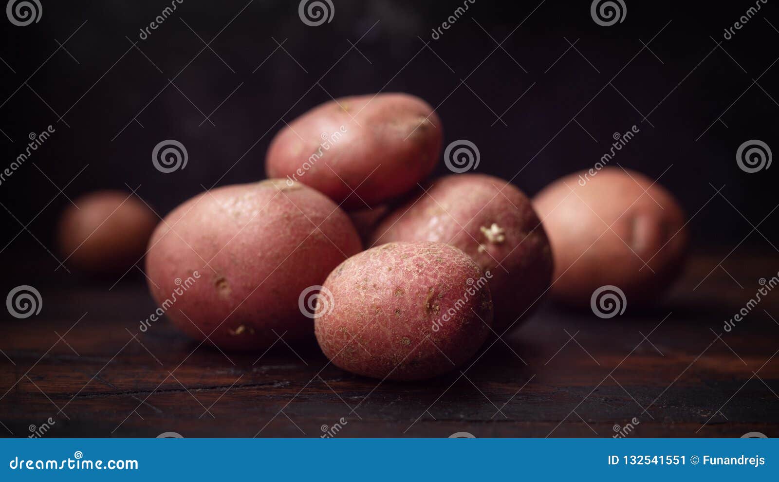Raw Red Potato on Windows Magic Light. Rustic Style Stock Image - Image ...
