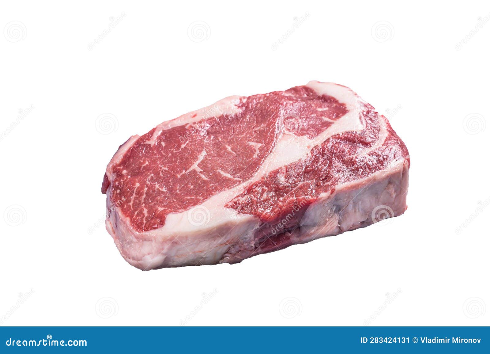 Raw Rib Eye Steak, Beef Marbled Meat on Butcher Board. High Quality ...