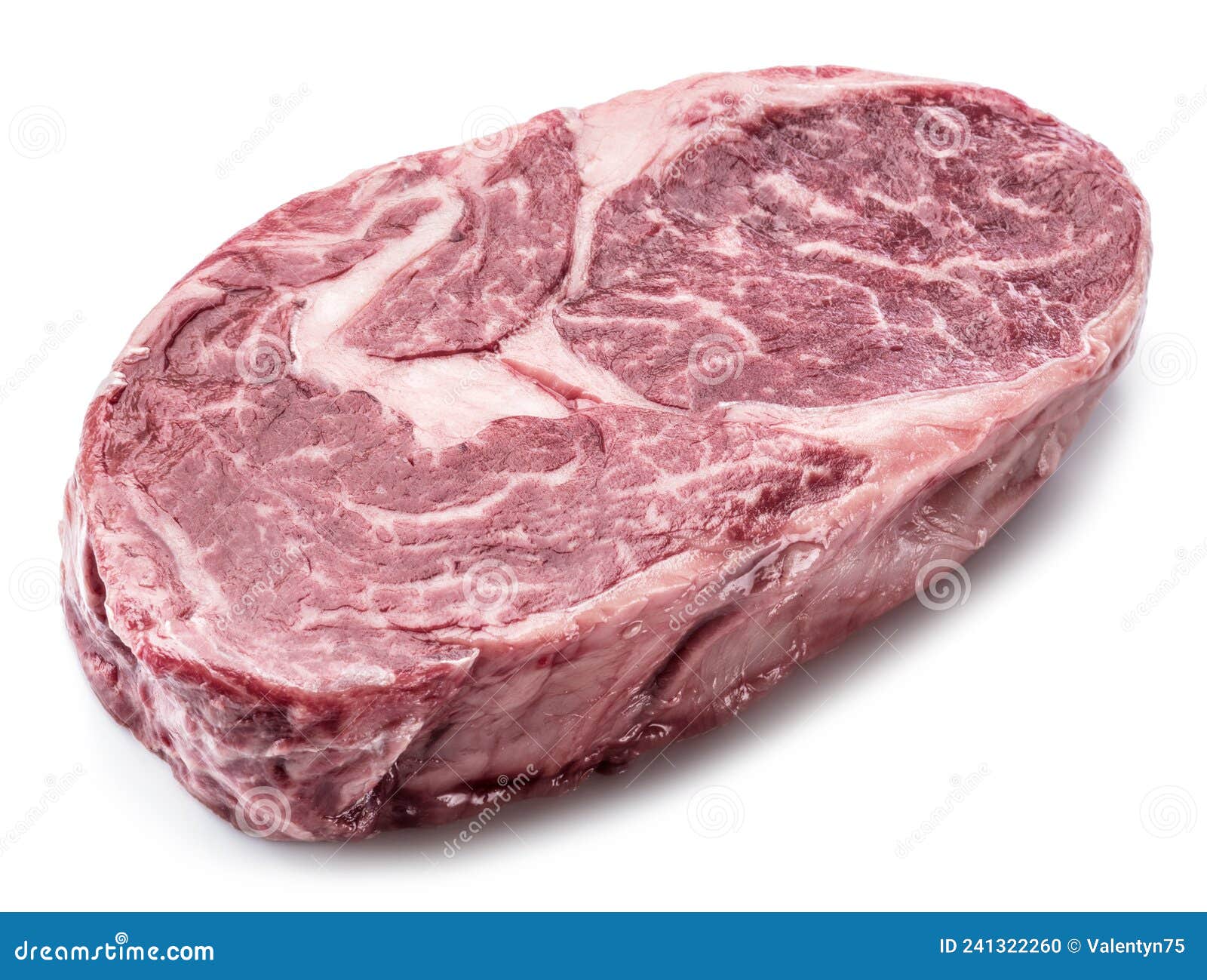 Raw Ribeye Steak or Beef Steak Isolated on White Background Stock Photo ...