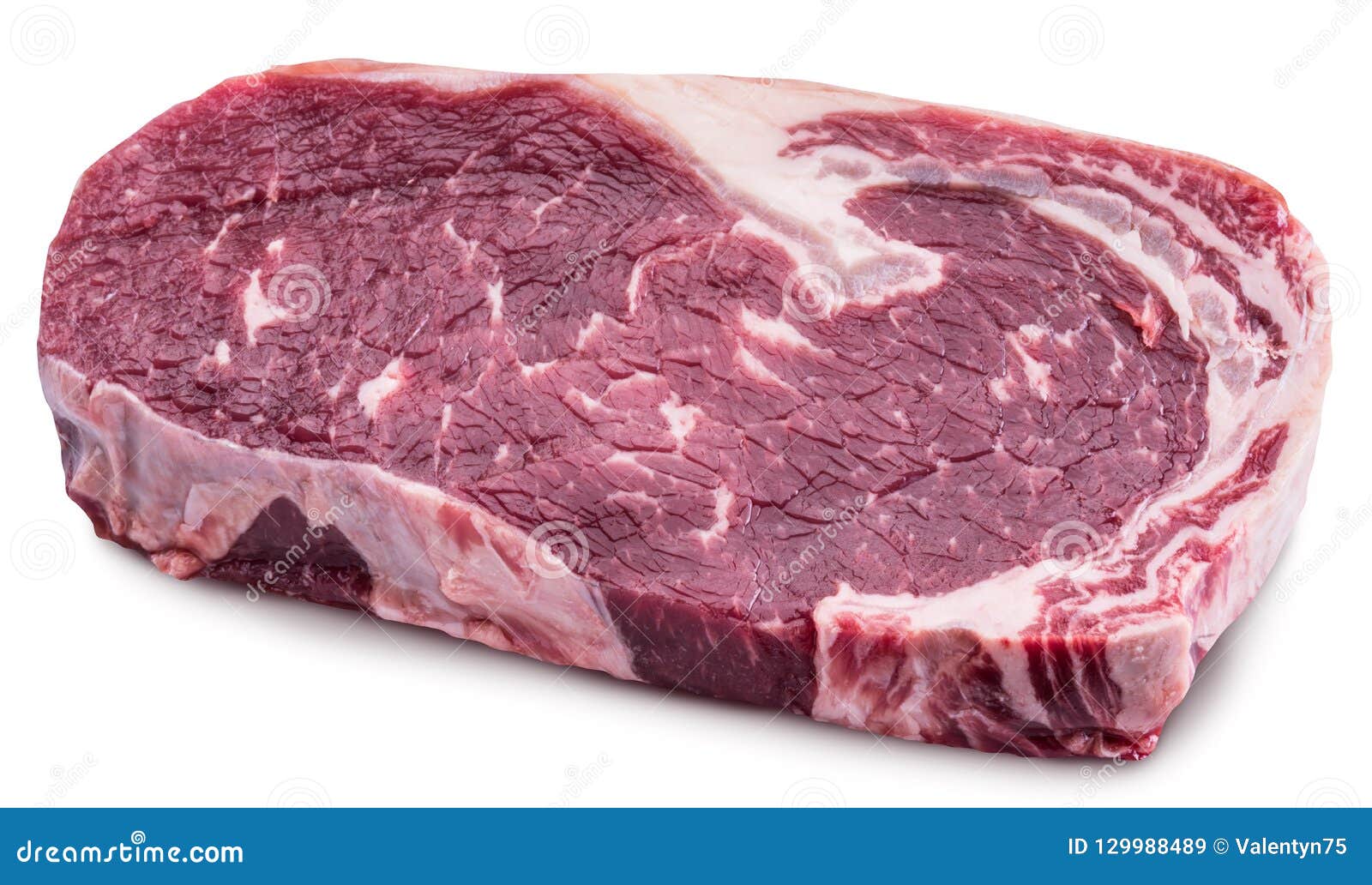 Raw Ribeye Steak or Beef Steak on White Background. Clipping Pat Stock ...