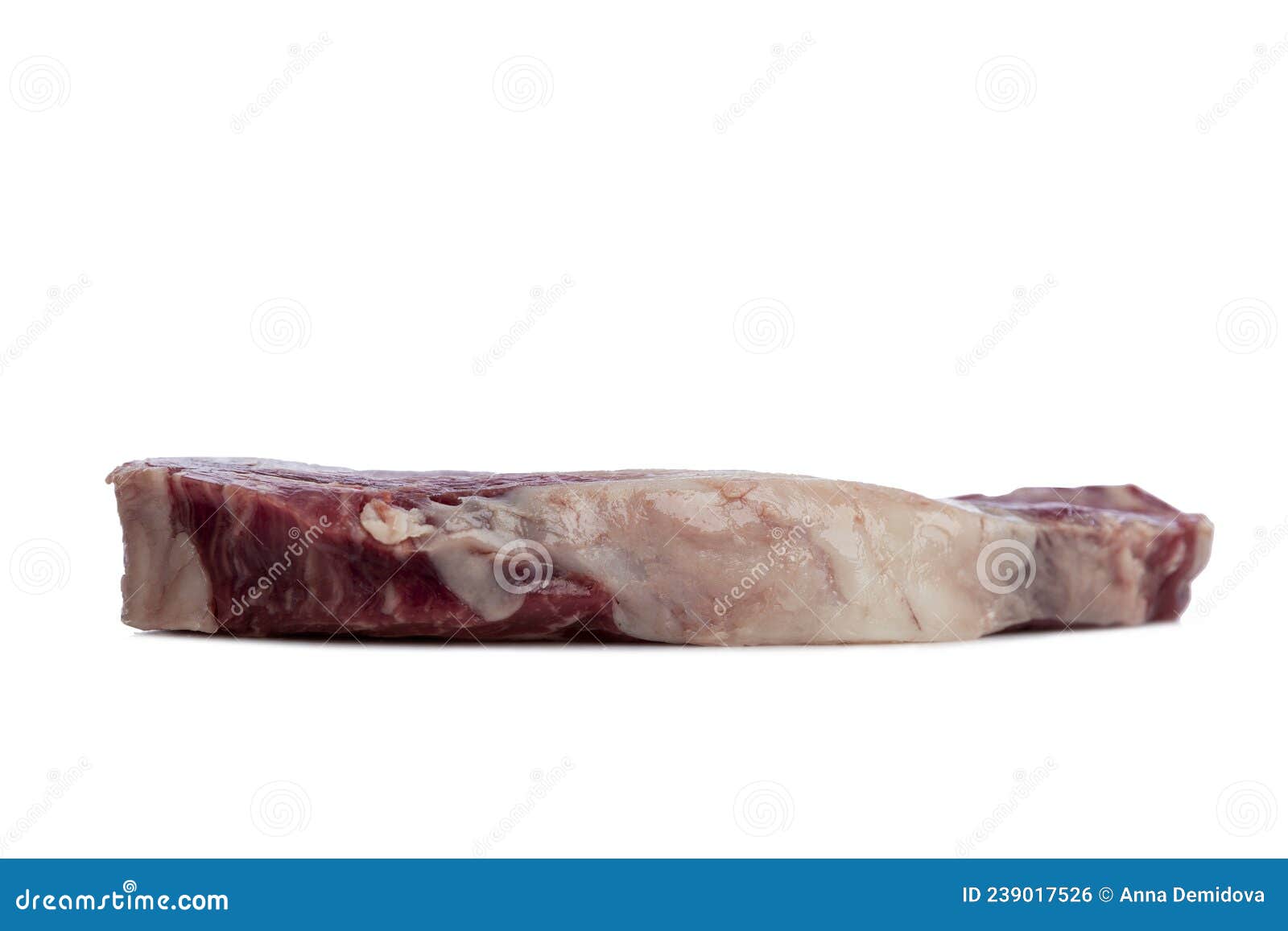 Raw Ribeye Steak. a Piece of Marbled Beef. Side View, Profile Stock ...