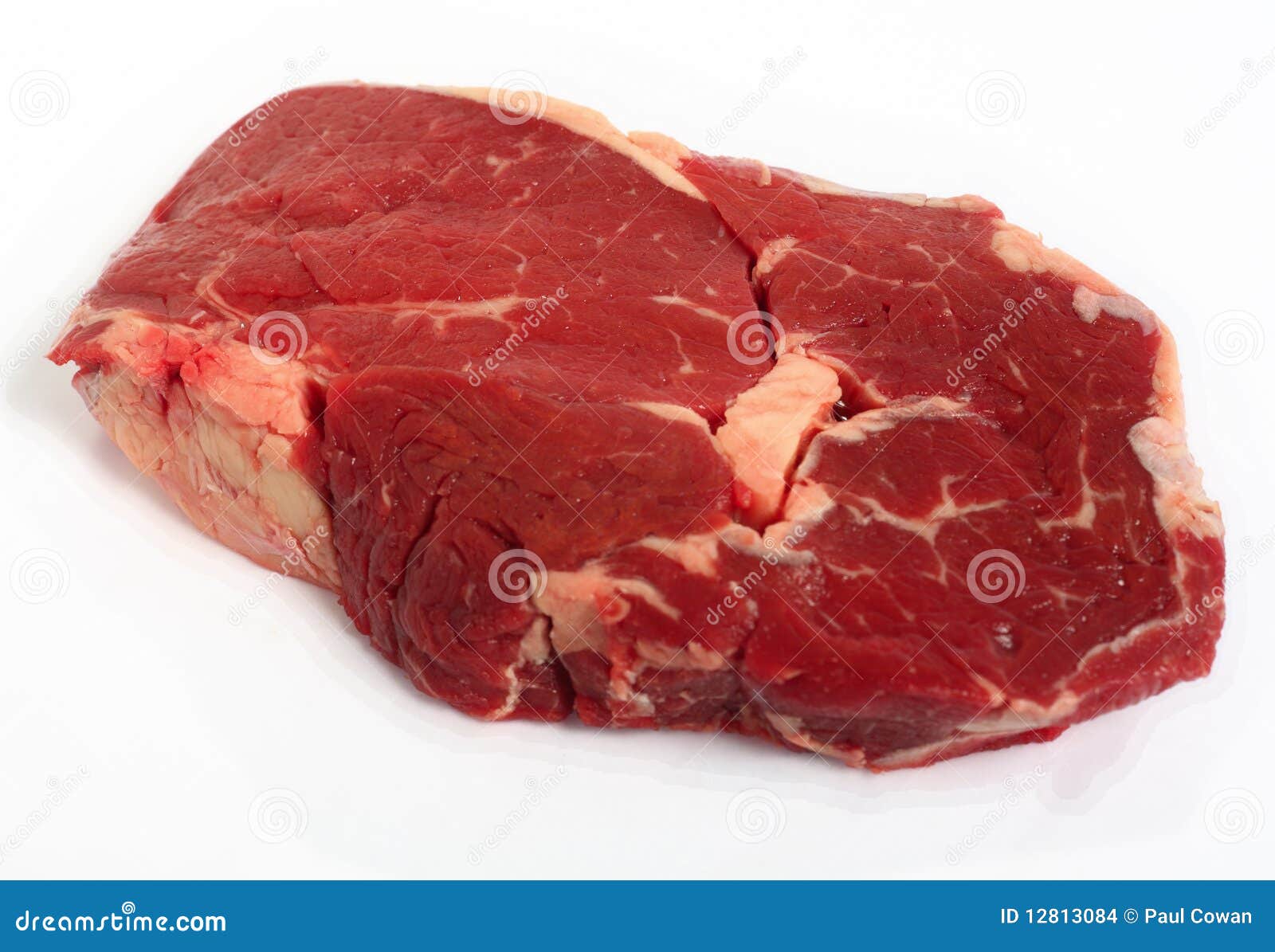 Raw Ribeye Steak on a White Background Stock Photo - Image of beef ...