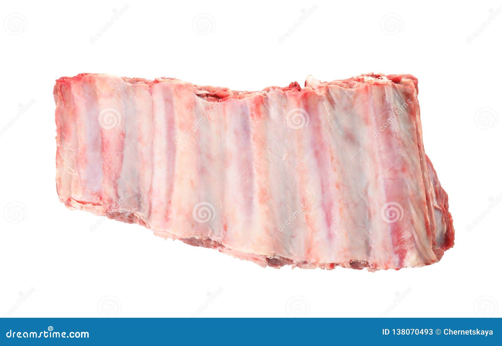 Raw Ribs on White Background, Top View. Stock Image - Image of prime ...