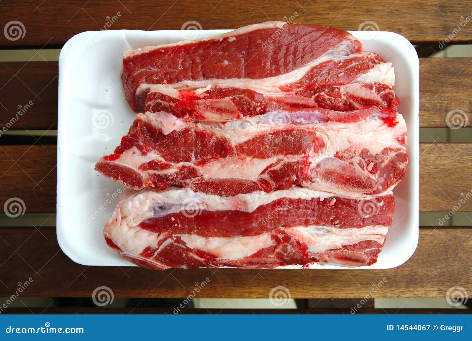 Raw ribs on wood stock image. Image of fillet, loin, food - 14544067