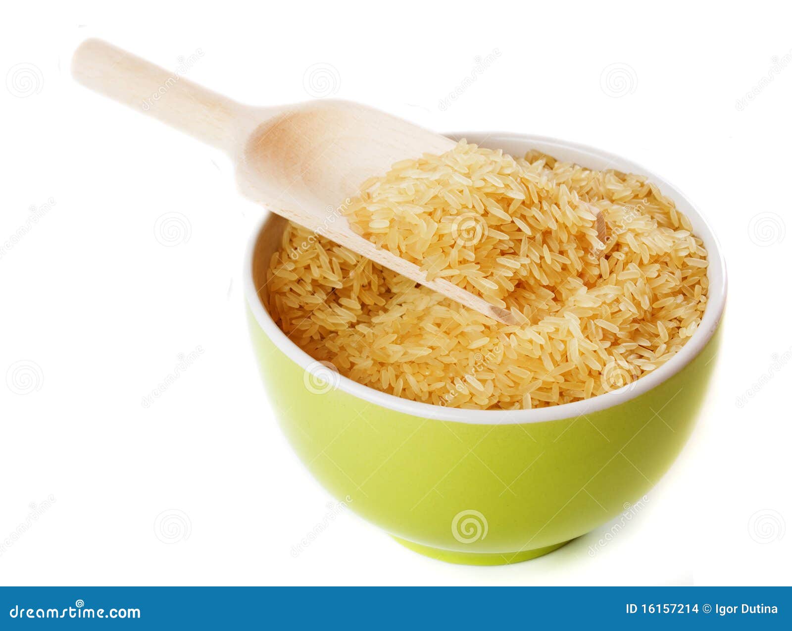 Raw Rice in a Bowl Isolated on White Stock Photo - Image of grain ...