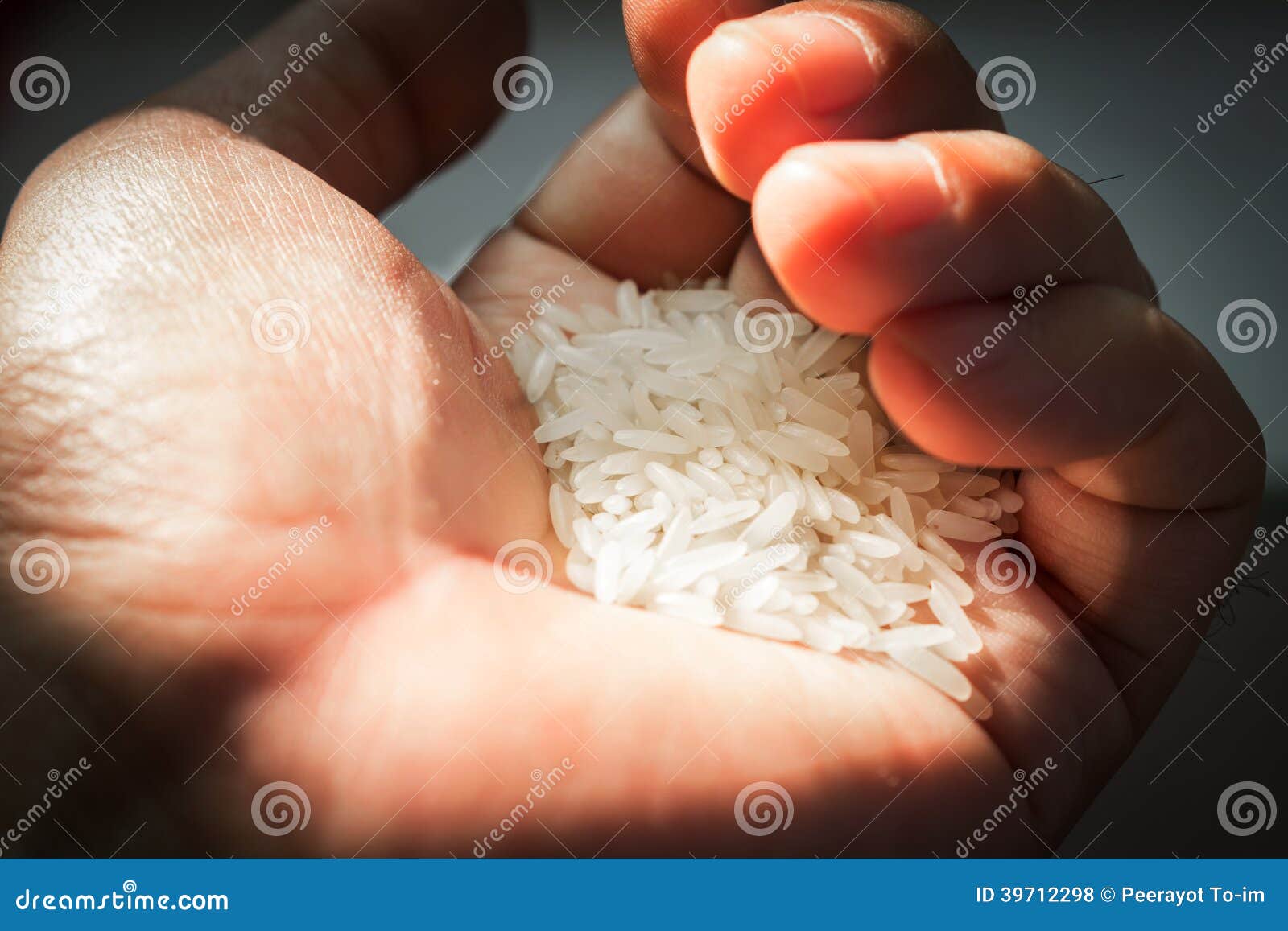 Raw rice in hand stock photo. Image of agriculture, cuisine - 39712298