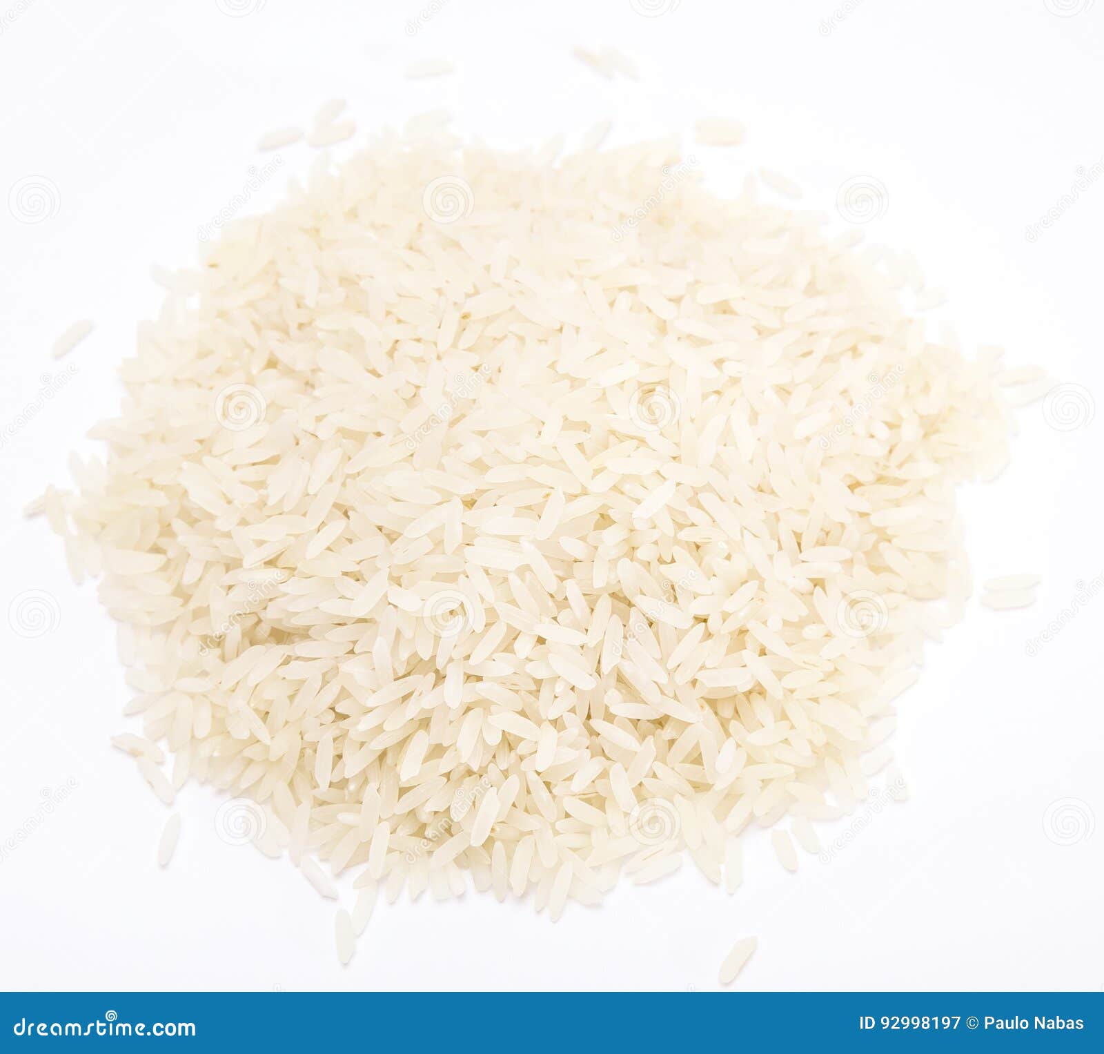 Raw Rice Isolated on a White Background Stock Image - Image of grain ...