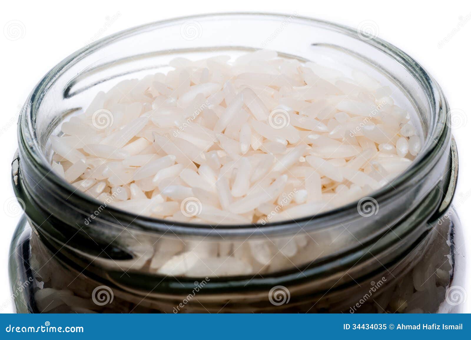 Raw Rice in a Jar on a White Background Stock Image - Image of ...