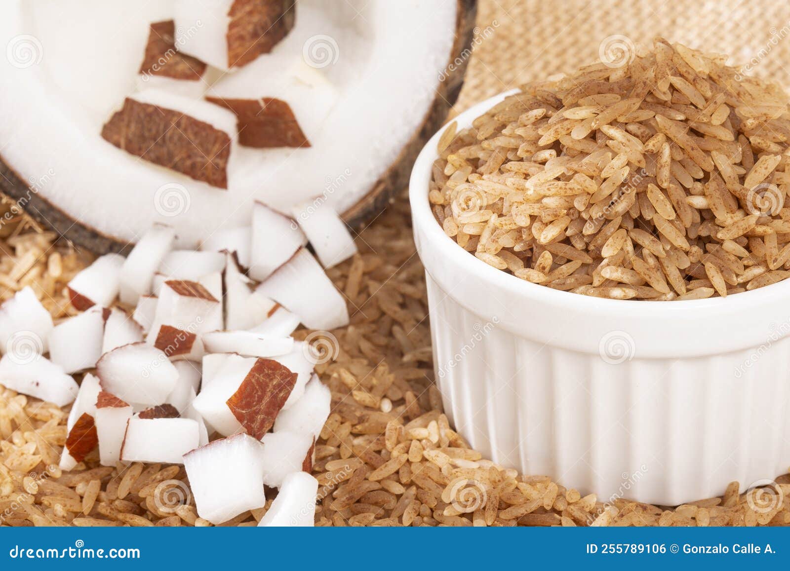 Raw Rice - Rice Ready To Prepare Coconut Rice Stock Photo - Image of ...