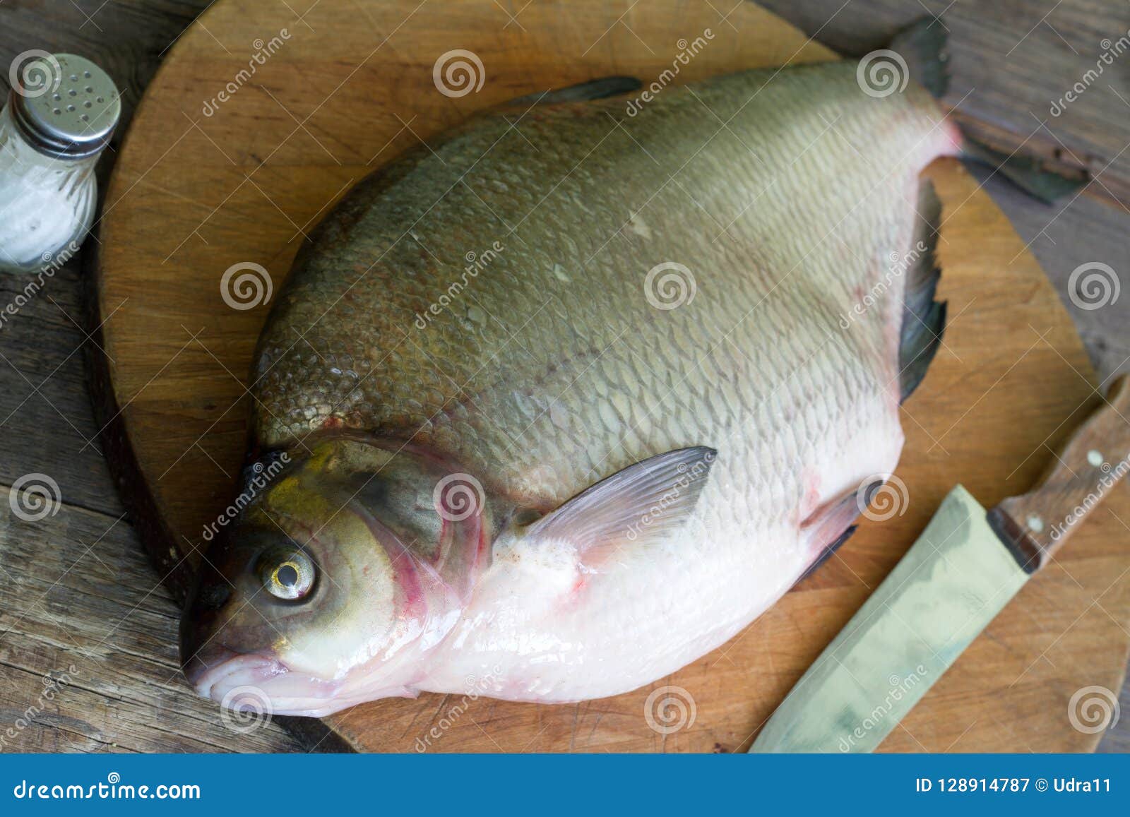 Raw River Bream Fish on the Table in the Kitchen Stock Image - Image of ...