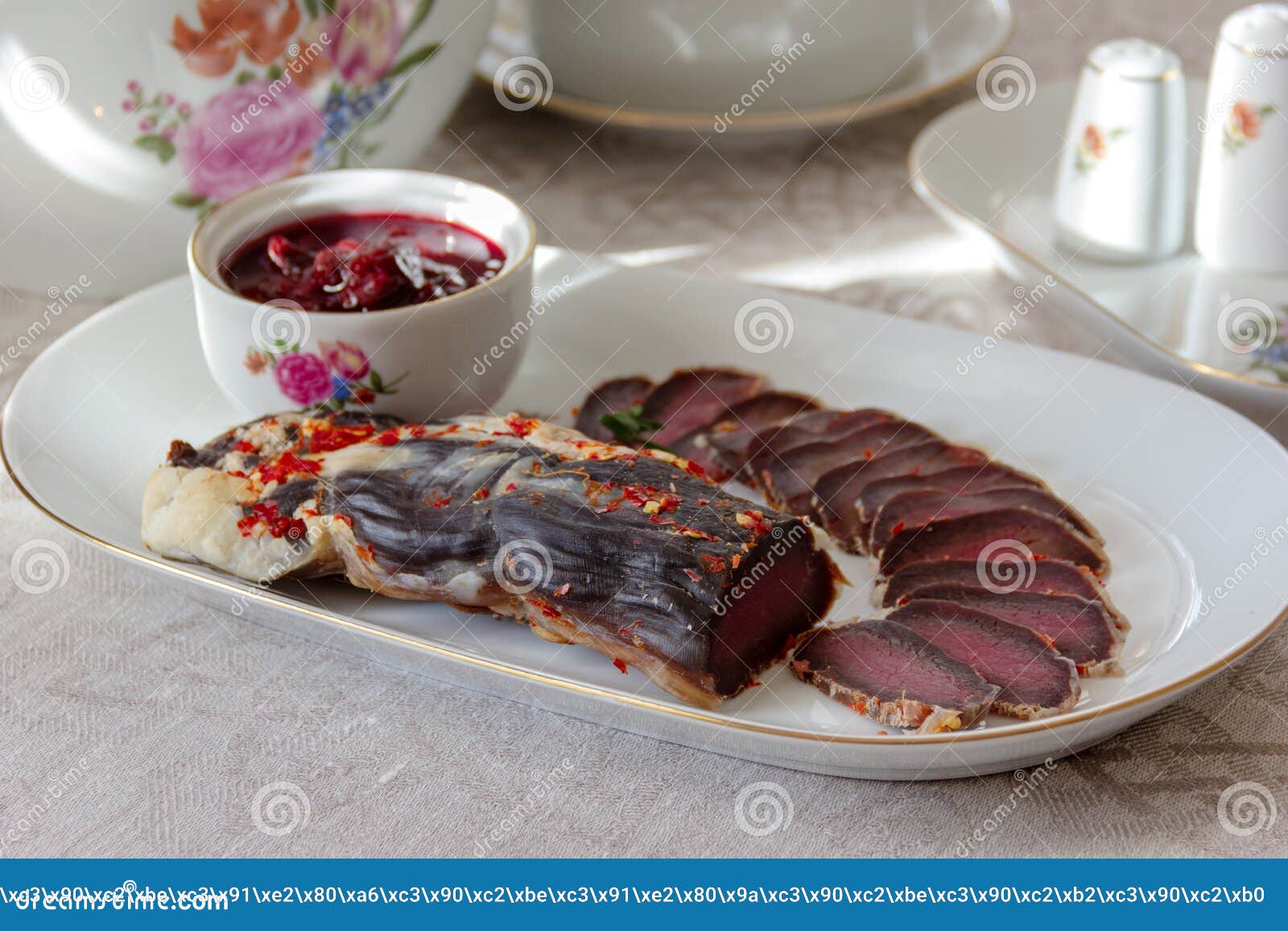 Raw ROE deer meat stock photo. Image of products, snack - 150993786