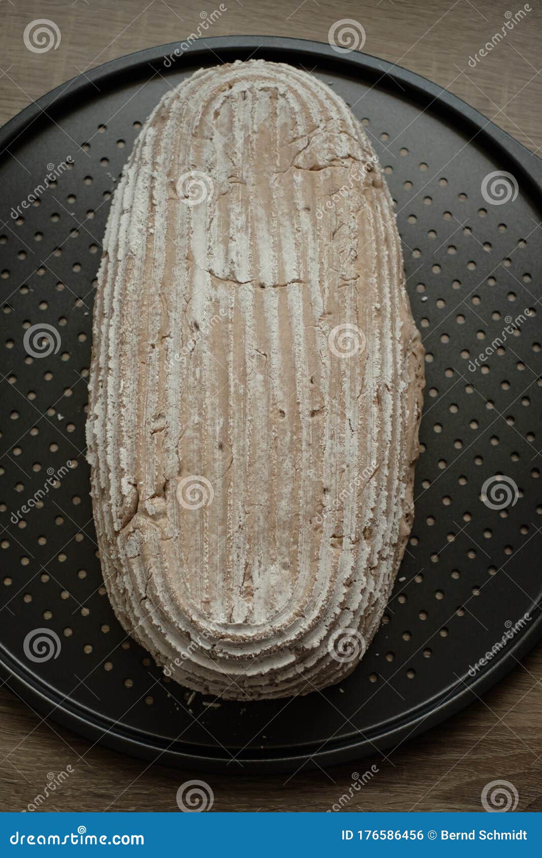 Raw Rye Dough Bread from Above Stock Photo - Image of meal, preparation ...