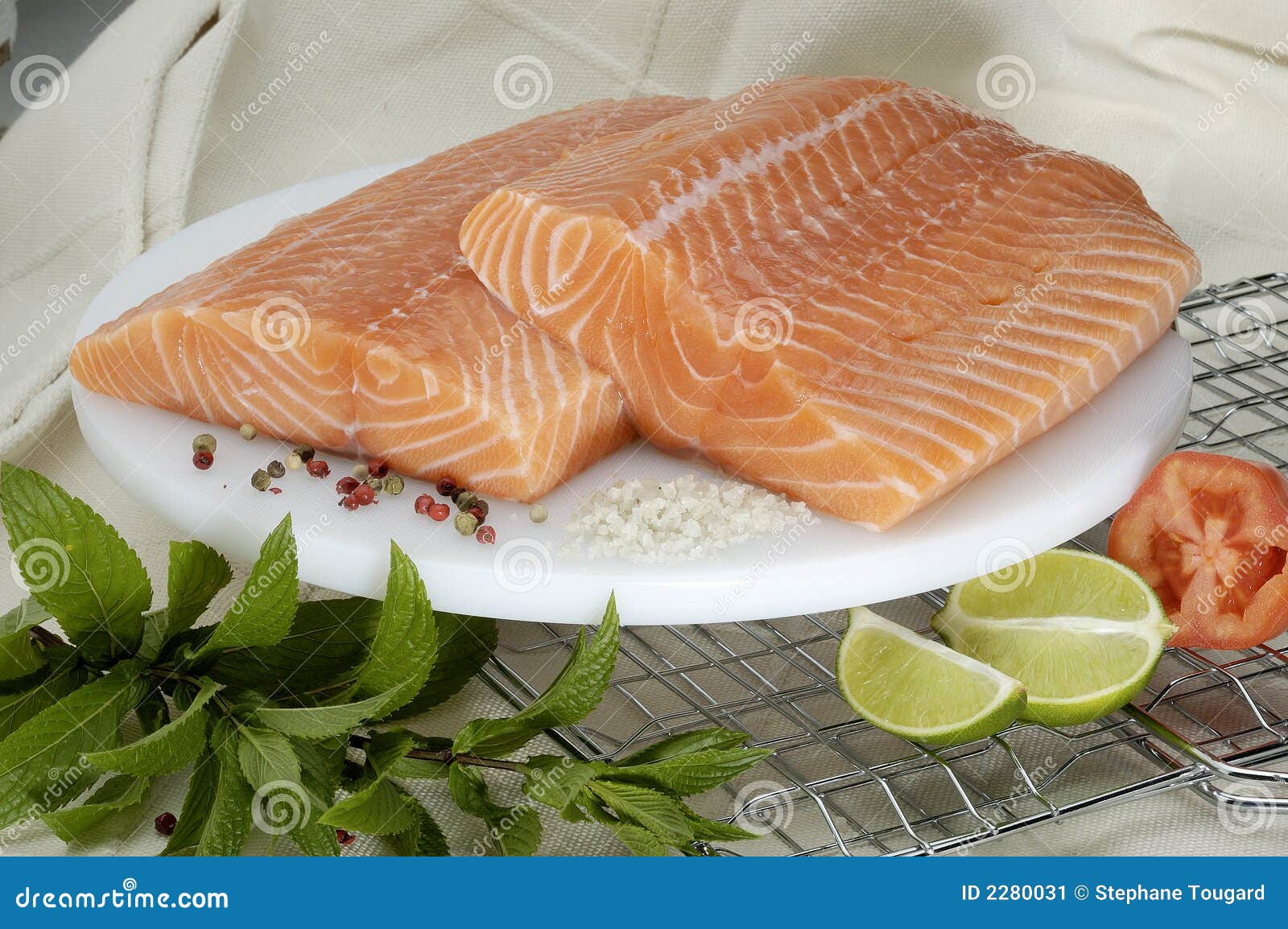 Raw Salmon stock image. Image of salmon, filet, salt, rack - 2280031