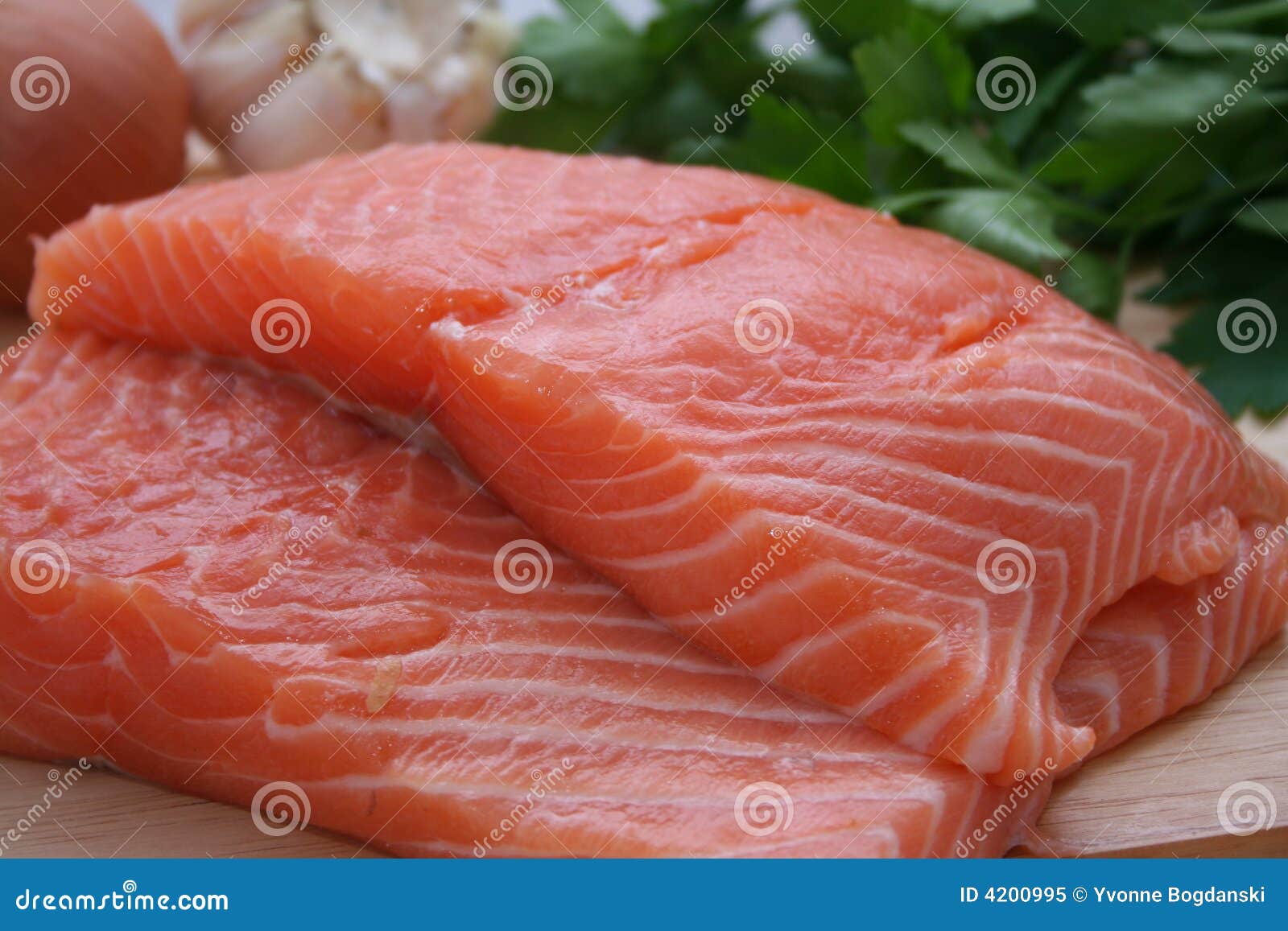 Raw salmon stock image. Image of lean, seafood, healthy - 4200995