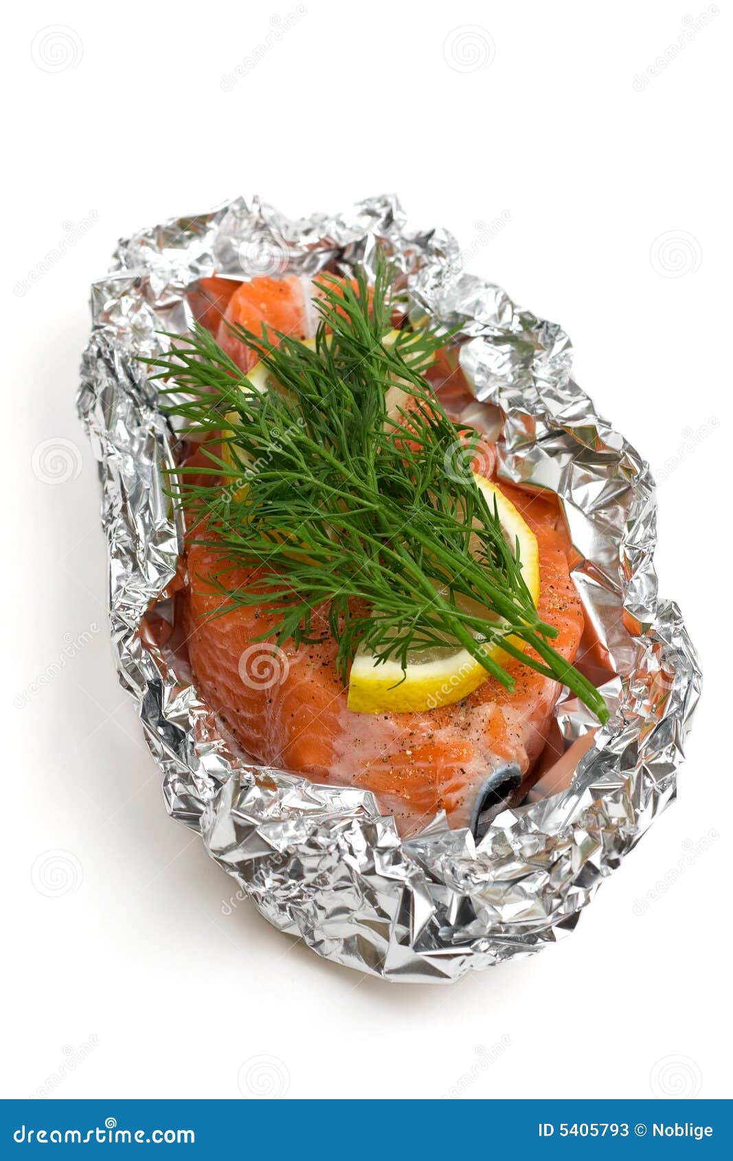 Raw salmon stock image. Image of dill, market, freshness - 5405793