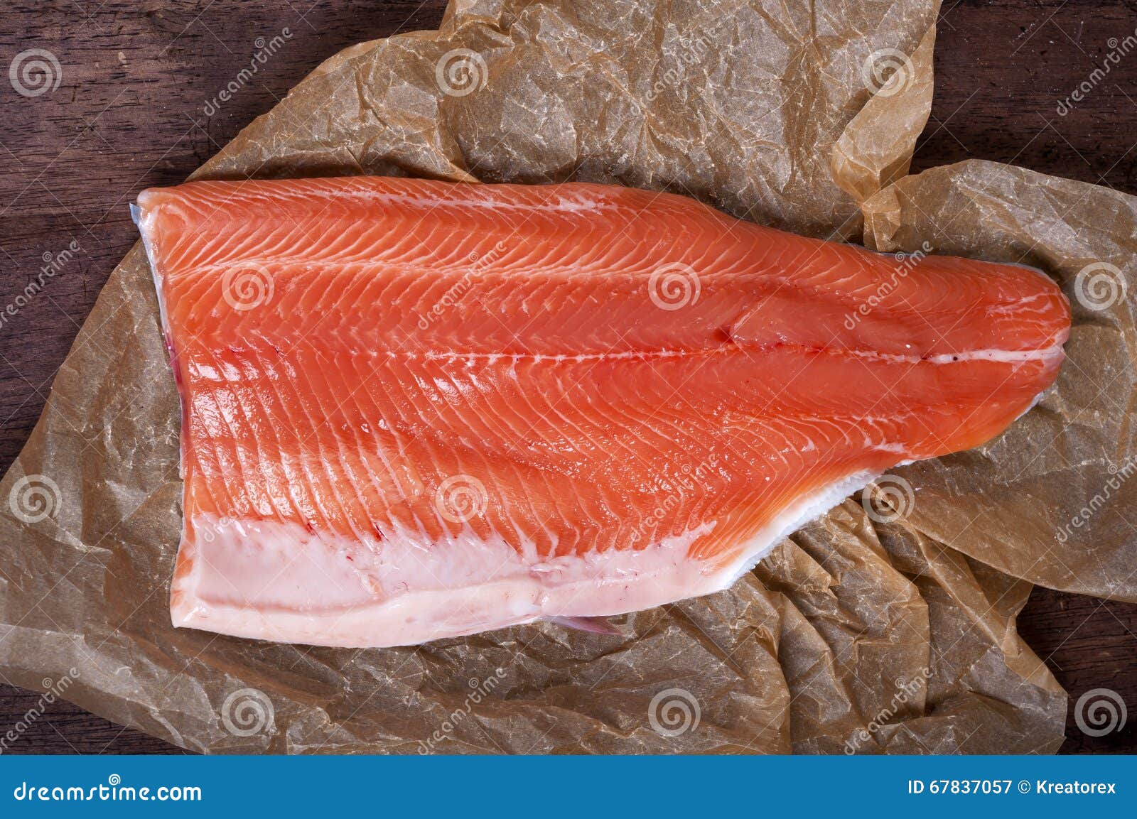 Raw salmon fillet stock image. Image of omega, humpback - 67837057