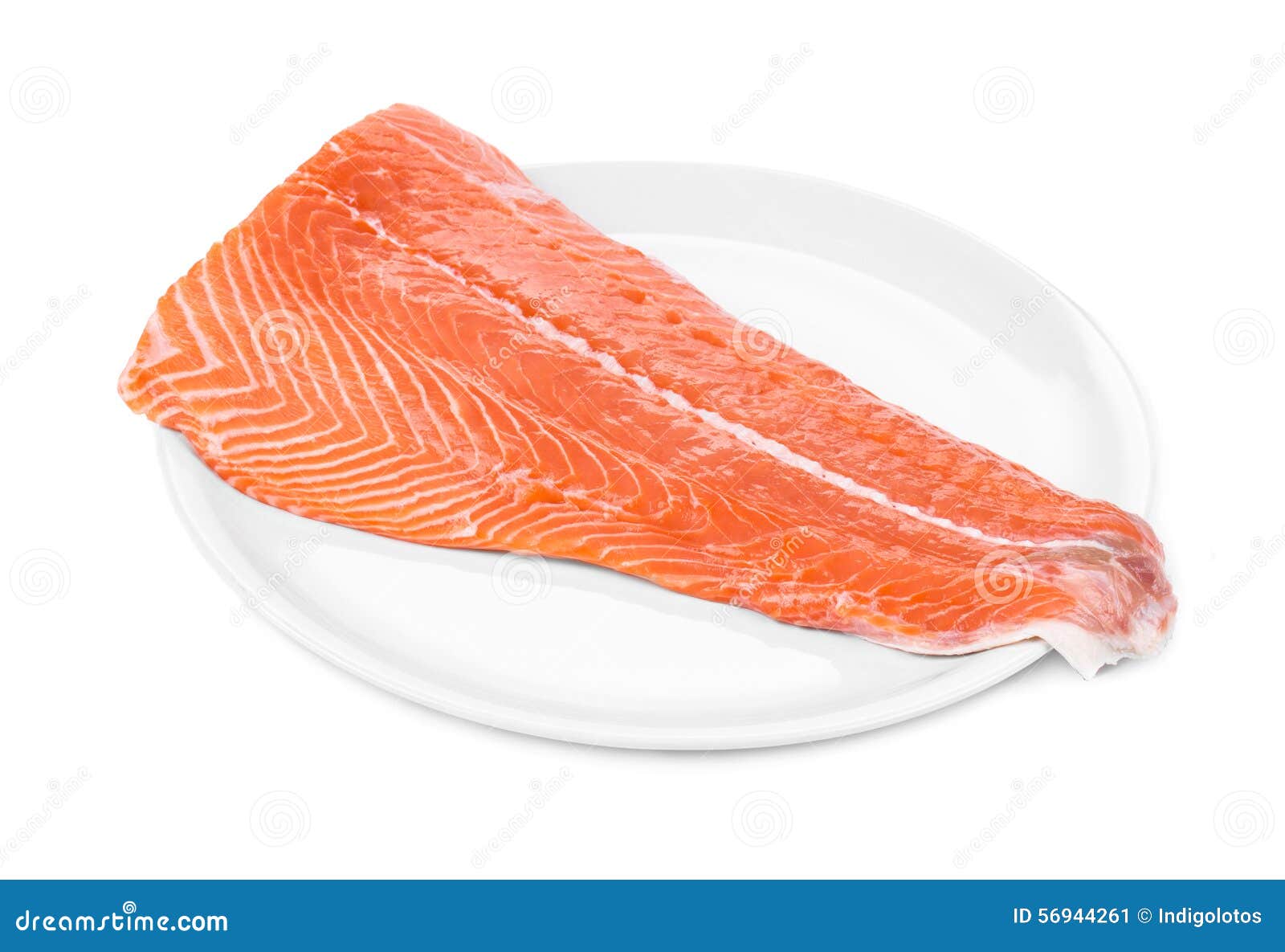 Raw Salmon Fillet on Plate. Stock Image - Image of fillet, salmon: 56944261
