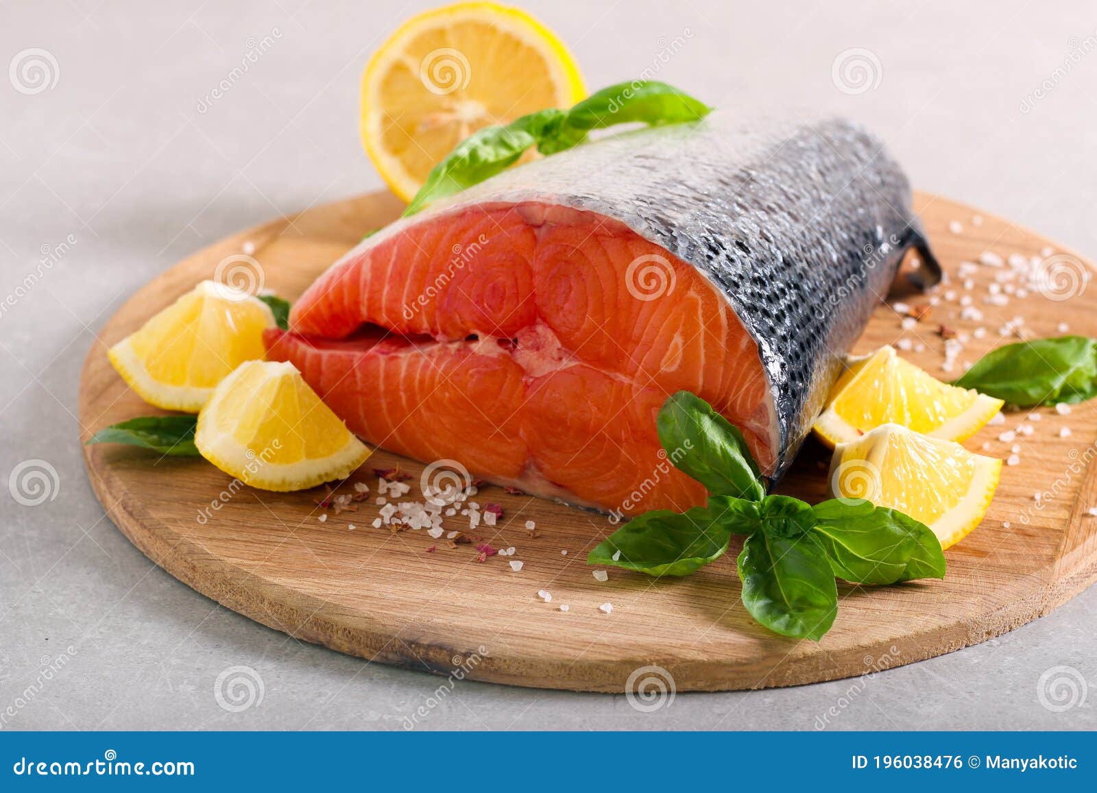 Raw salmon fillet stock photo. Image of food, diet, lchf - 196038476
