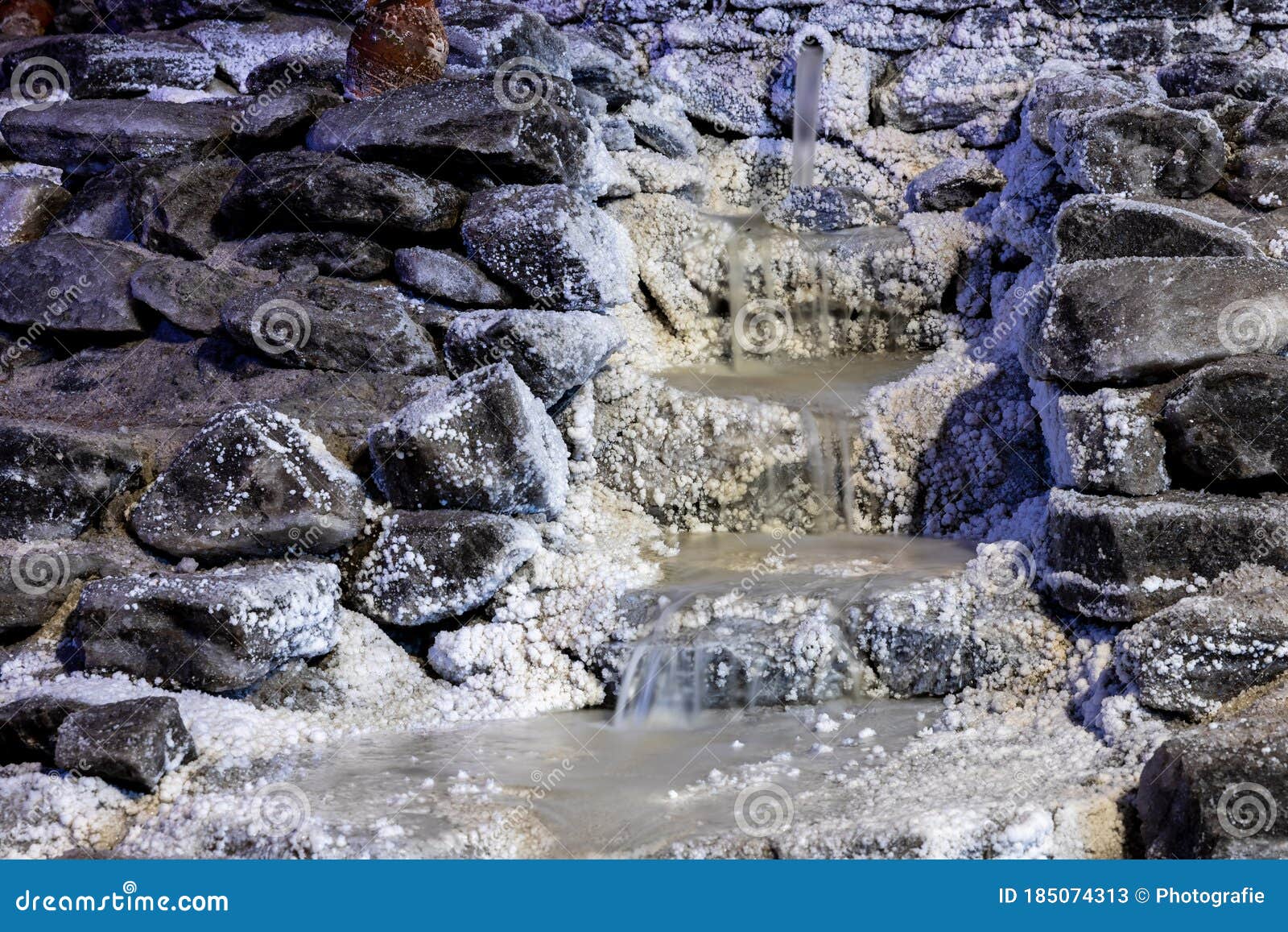Raw Salt Deposited on Rocks in an Underground Salt Mine Stock Image ...