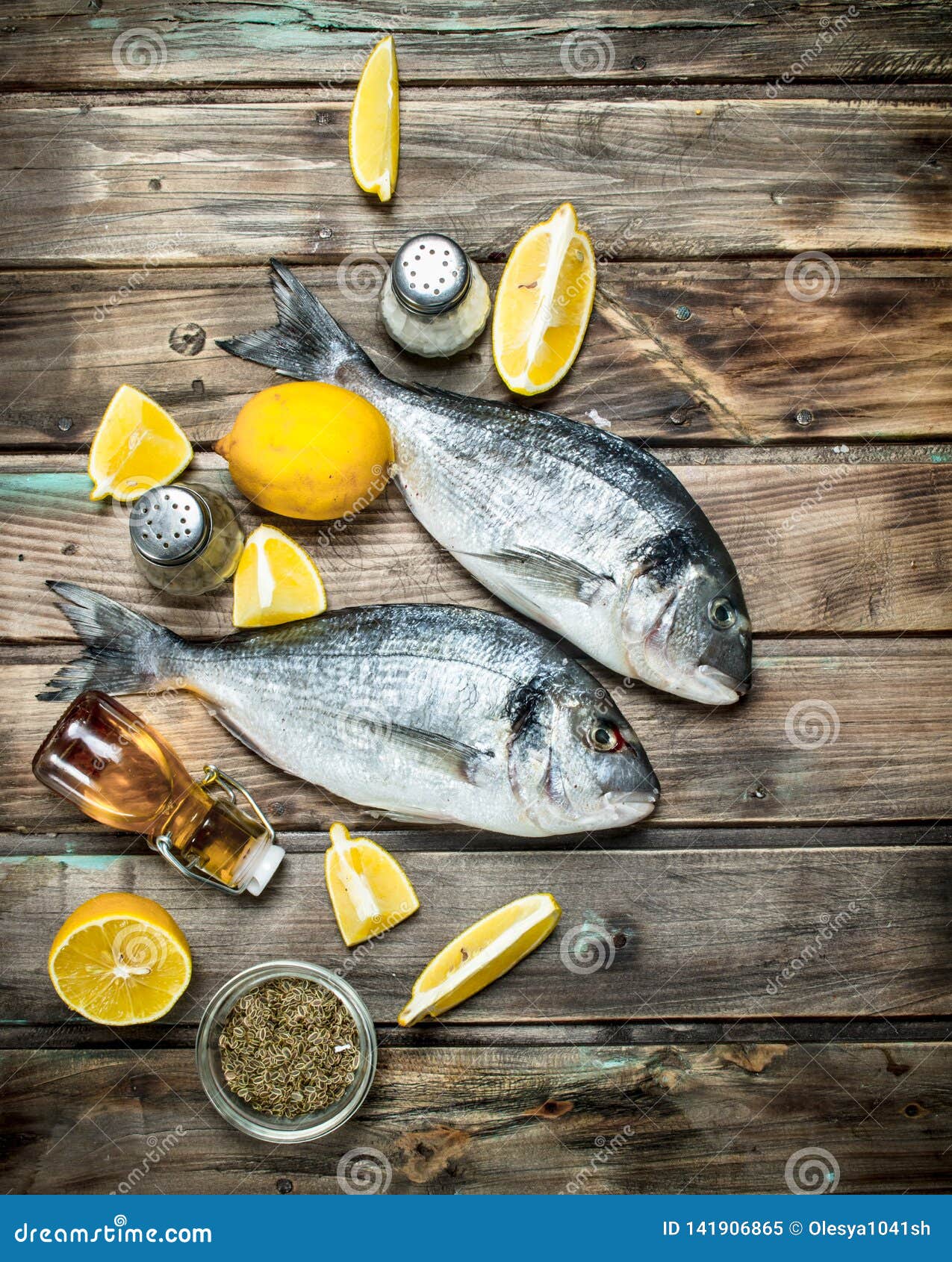Raw Sea Fish with Lemon Slices and Aromatic Spices Stock Image - Image ... Raw Sea Fish with Lemon Slices and Aromatic Spices Stock Image - Image ...