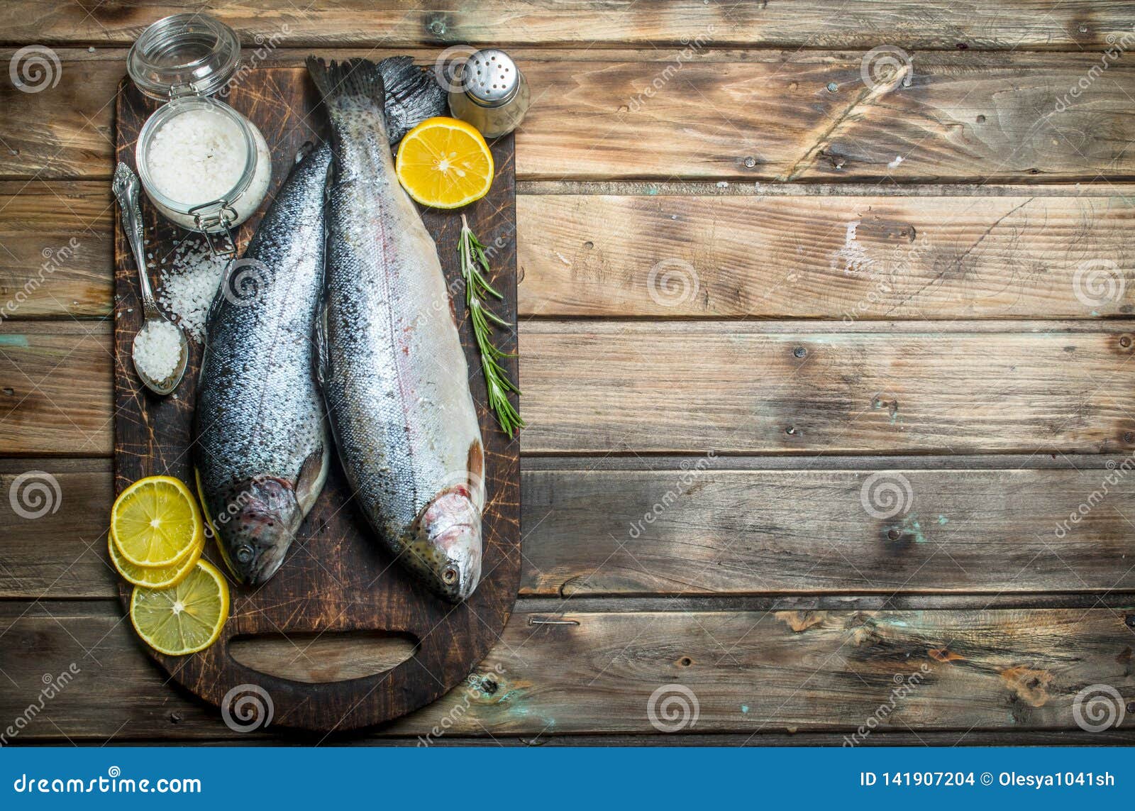 Raw Sea Fish with Lemon and Spices Stock Photo - Image of dinner ... Raw Sea Fish with Lemon and Spices Stock Photo - Image of dinner ...