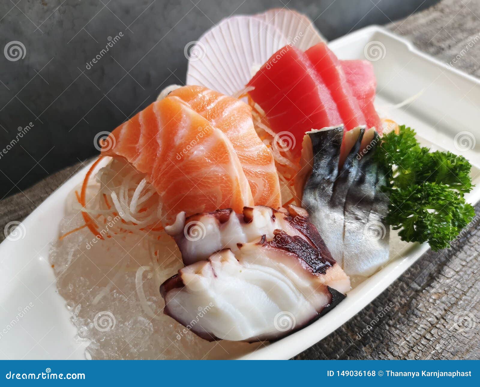 Raw seafood sashimi set stock photo. Image of lunch - 149036168