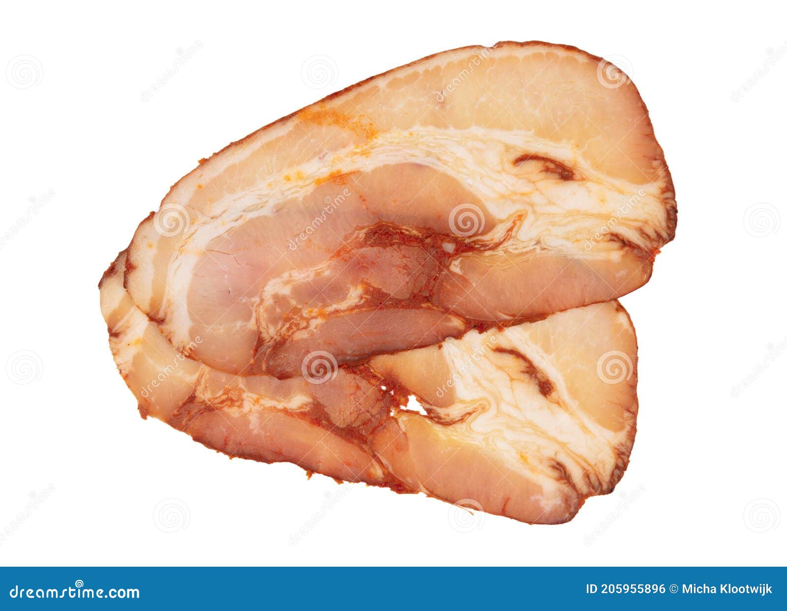 Raw Seasoned Bacon Slices Isolated on White Stock Photo - Image of ...