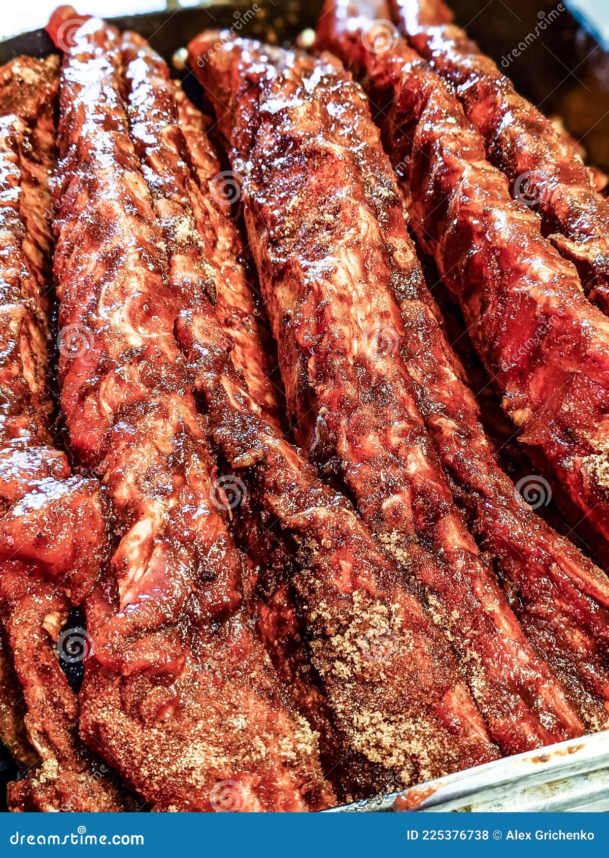 Raw Seasoned Bbq Ribs Ready for Cooking Stock Photo - Image of rosemary ...