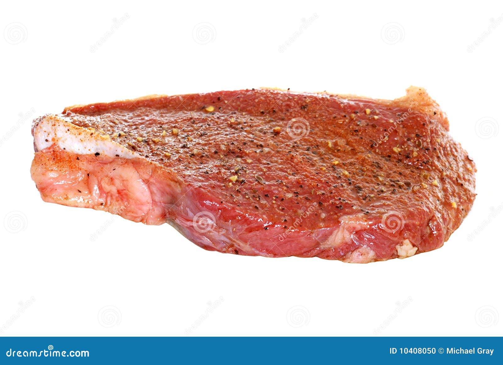 Raw seasoned round steak stock photo. Image of nutrition - 10408050