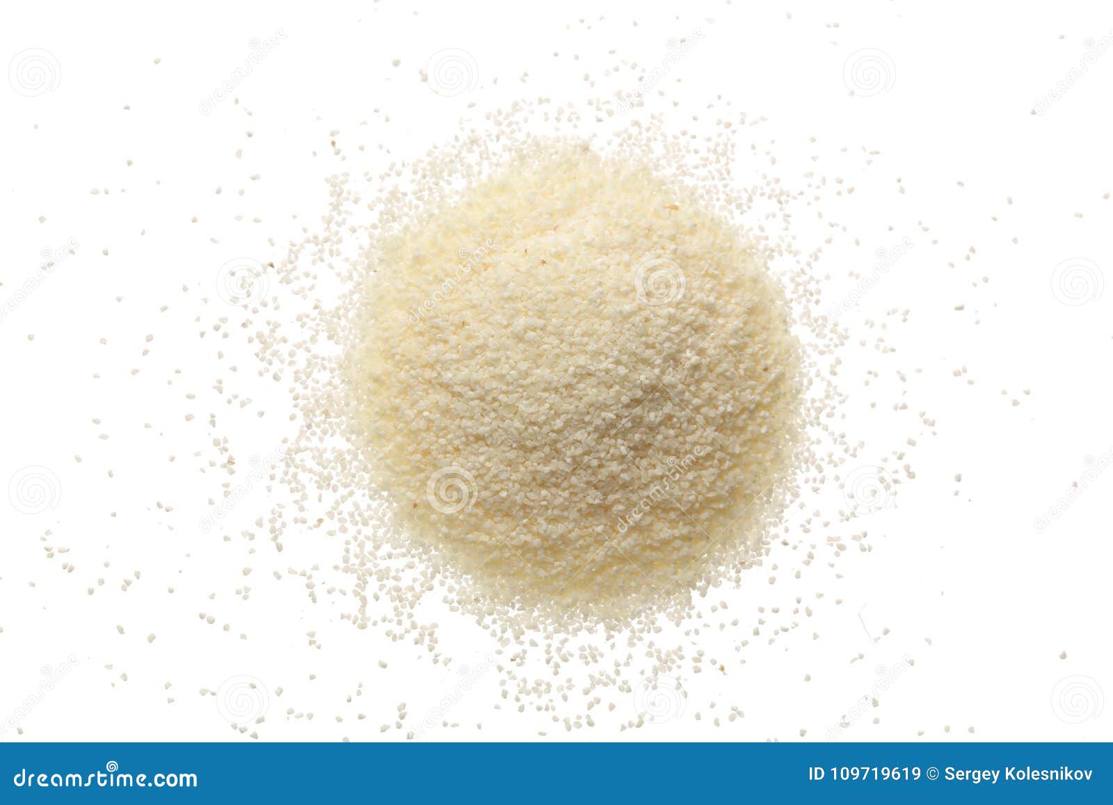 Raw Semolina Isolated on White Background. Top View Stock Image - Image ...