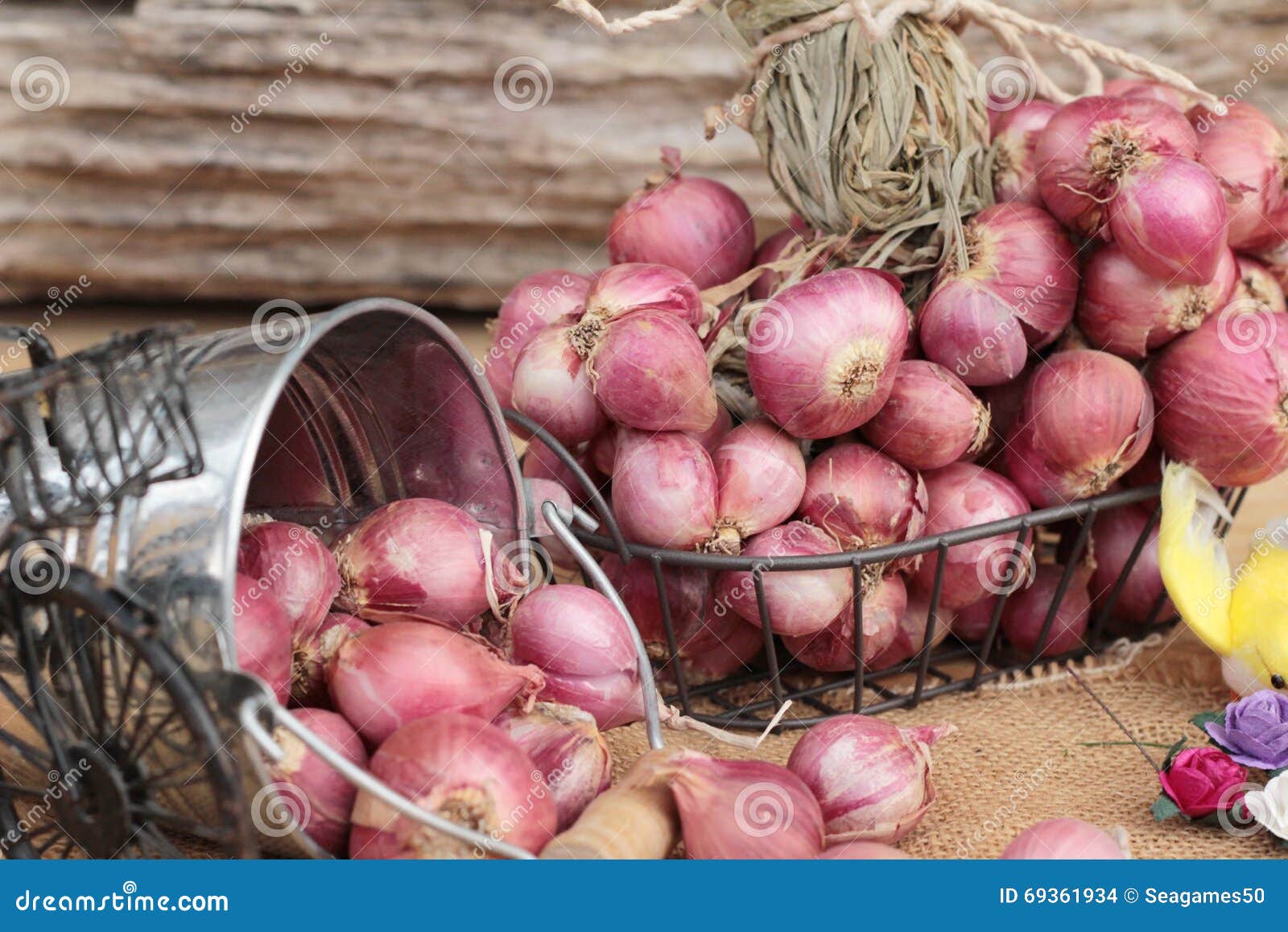 Raw Shallots for Cooking on Wood Background. Stock Photo - Image of ...