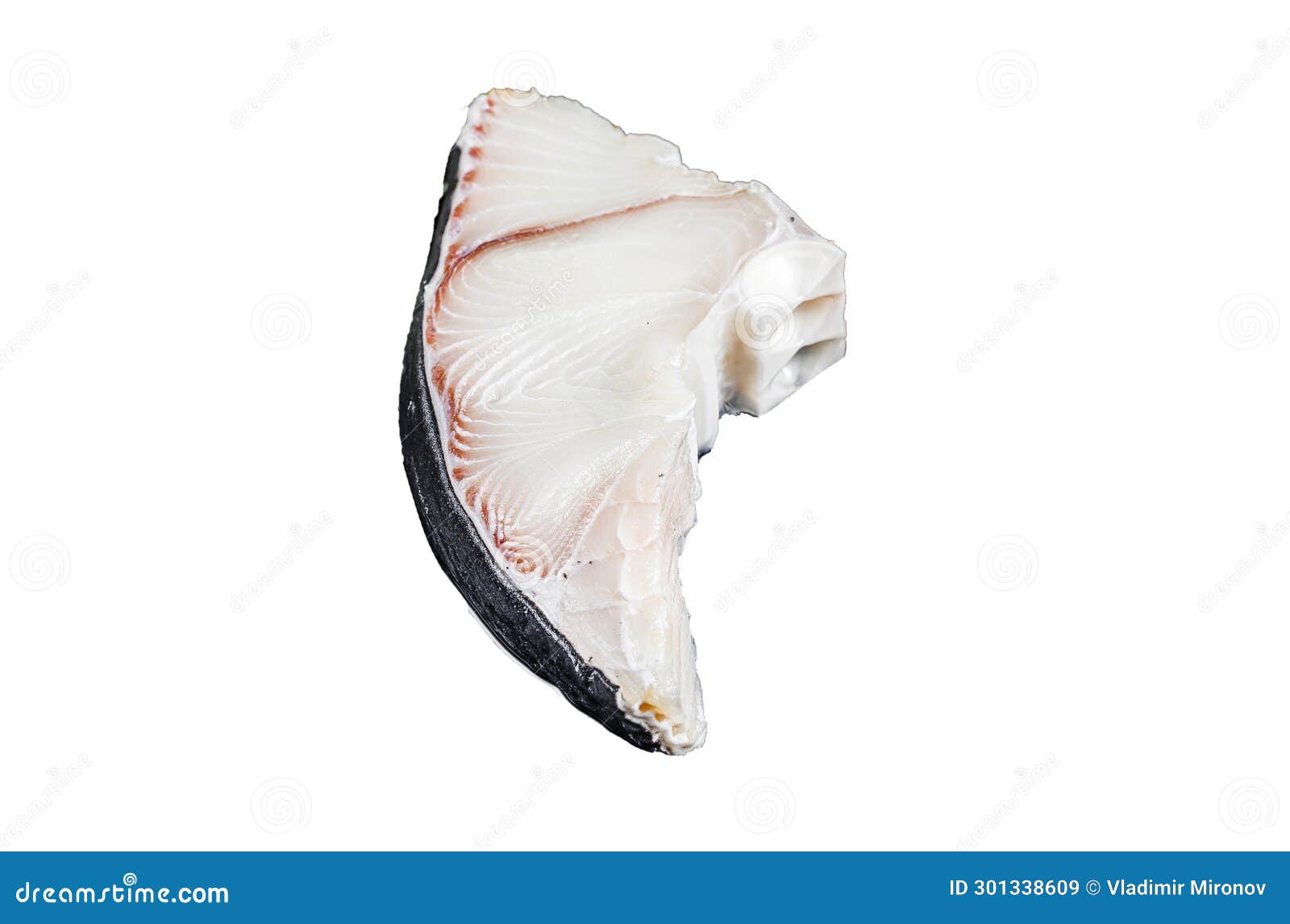 Raw Shark Fish Steaks Isolated on White Background, Top View. Stock ...