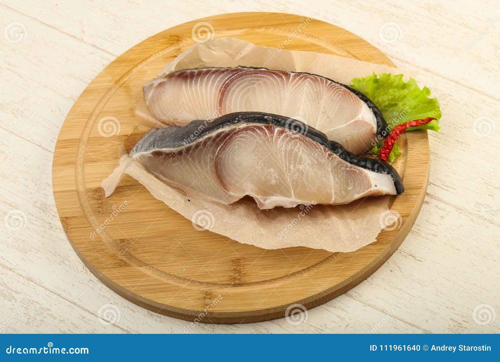 Raw shark steak stock photo. Image of fish, protein - 111961640