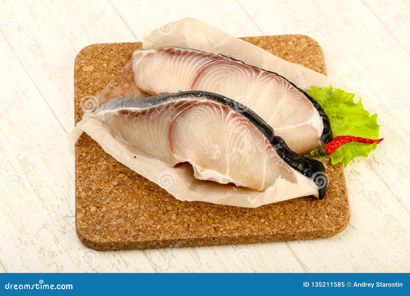 Raw shark steak stock image. Image of seafood, cooking - 135211585