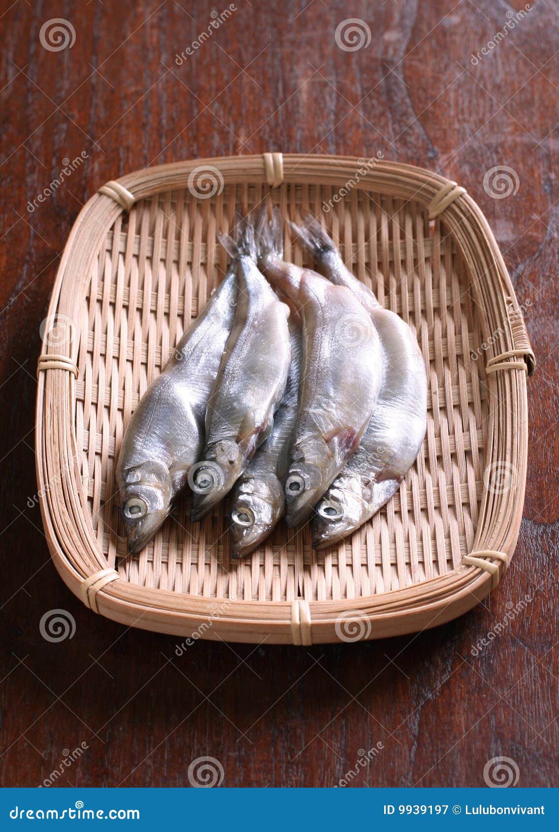 Raw shishamo fish stock image. Image of wood, bamboo, small - 9939197