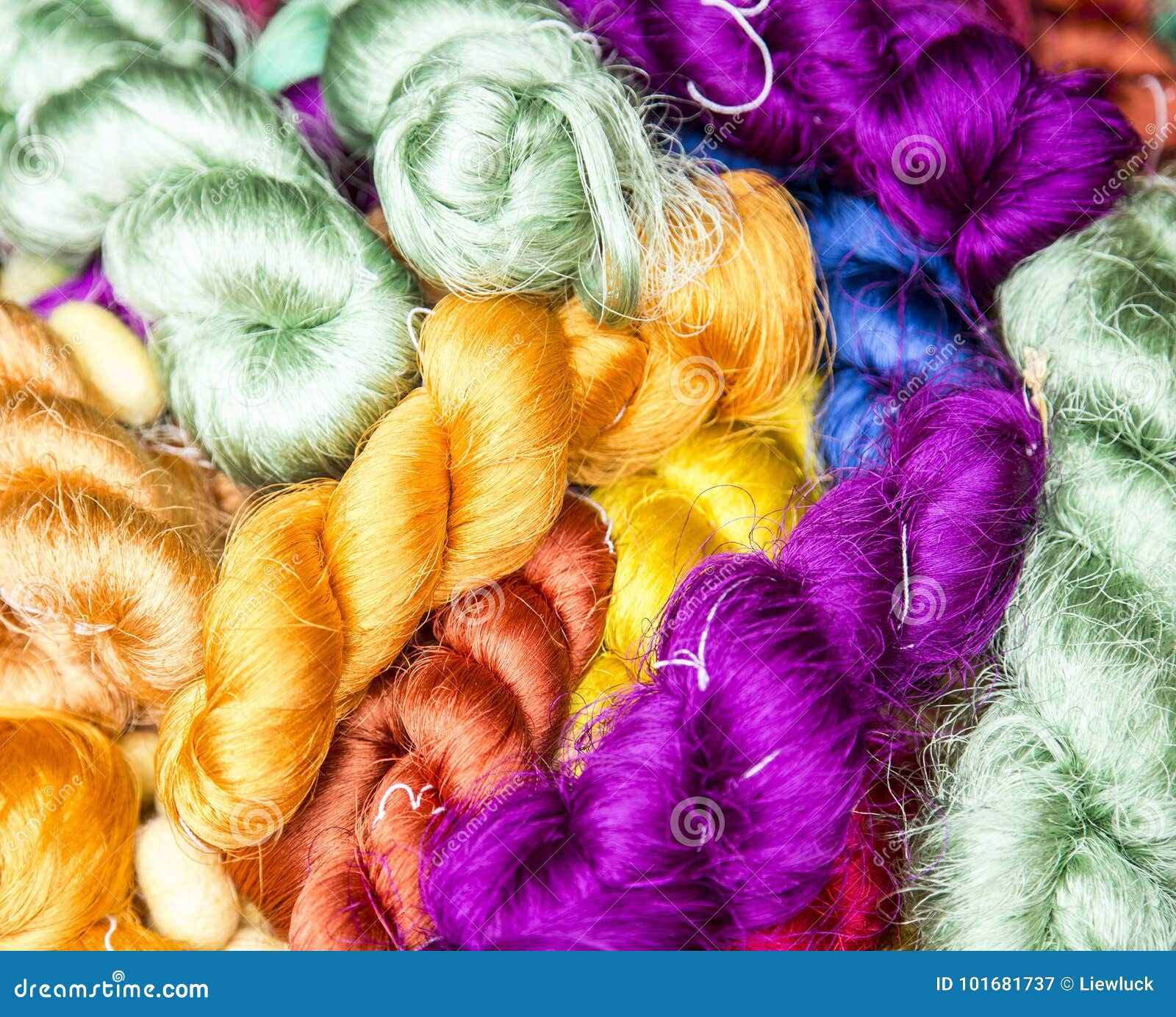 Raw silk thread stock image. Image of yarn, material - 101681737