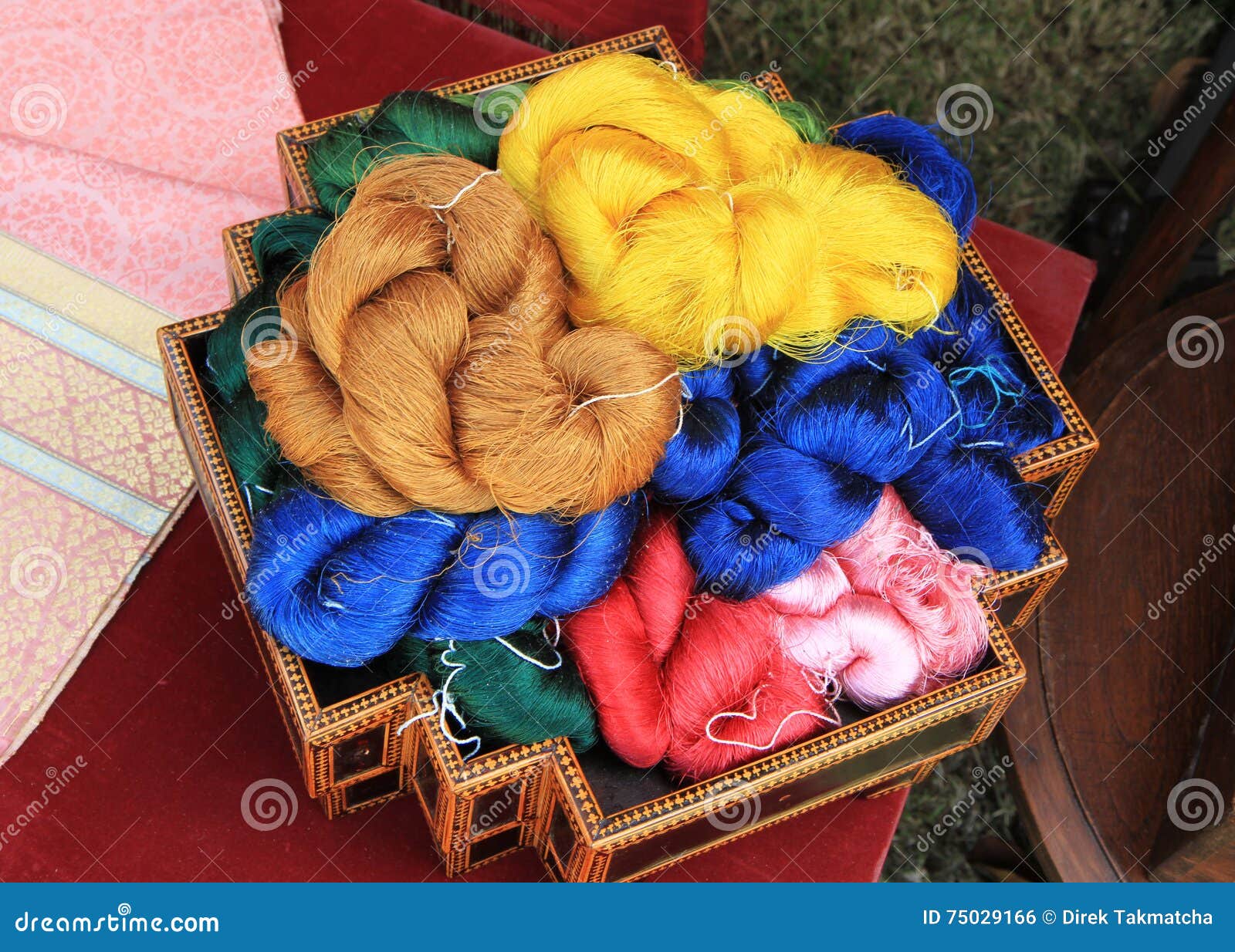 Raw silk thread stock photo. Image of embroidery, pile - 75029166