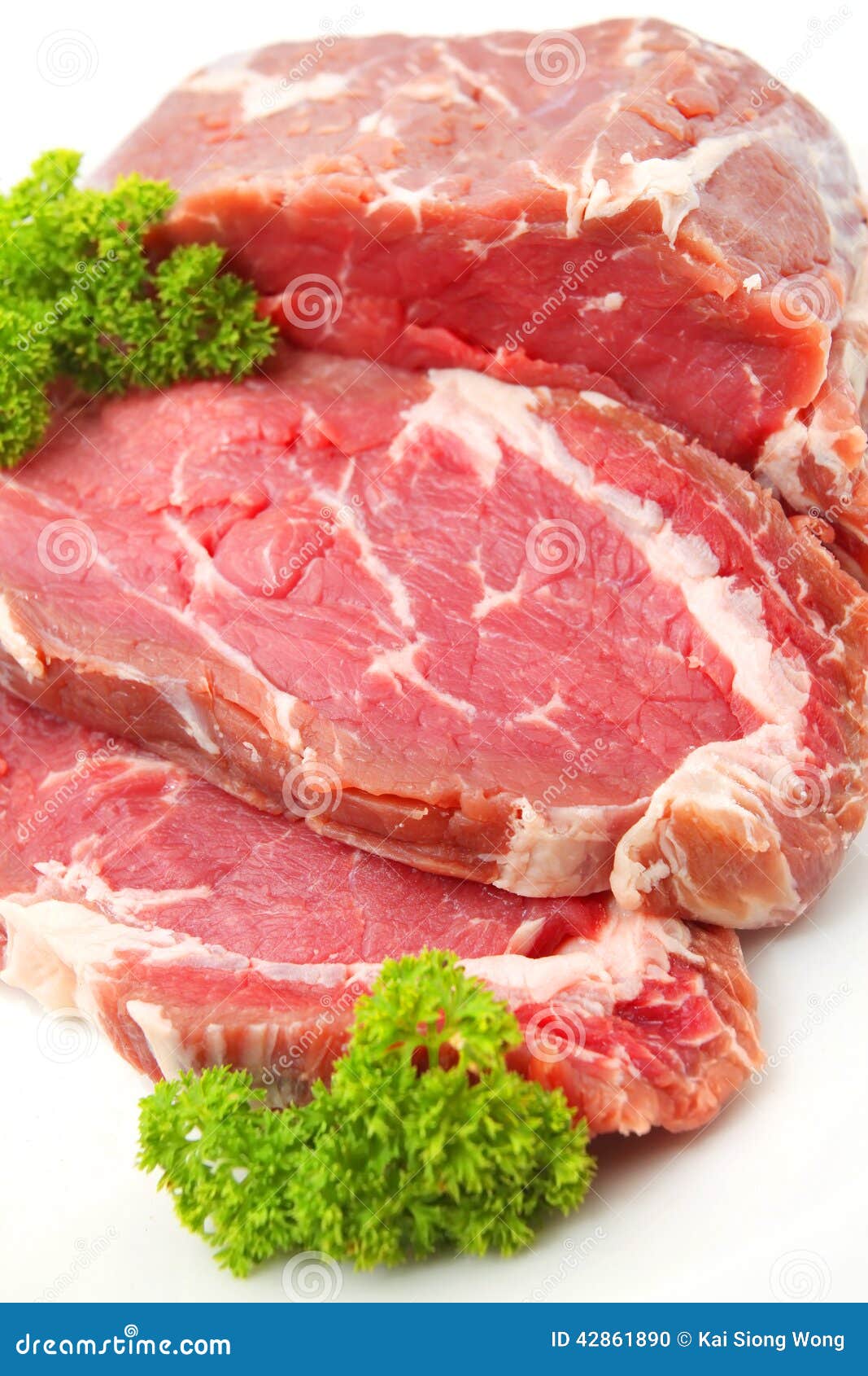 Raw Sliced of Beef Meat or Rib Eye Steak Stock Photo - Image of meat ...