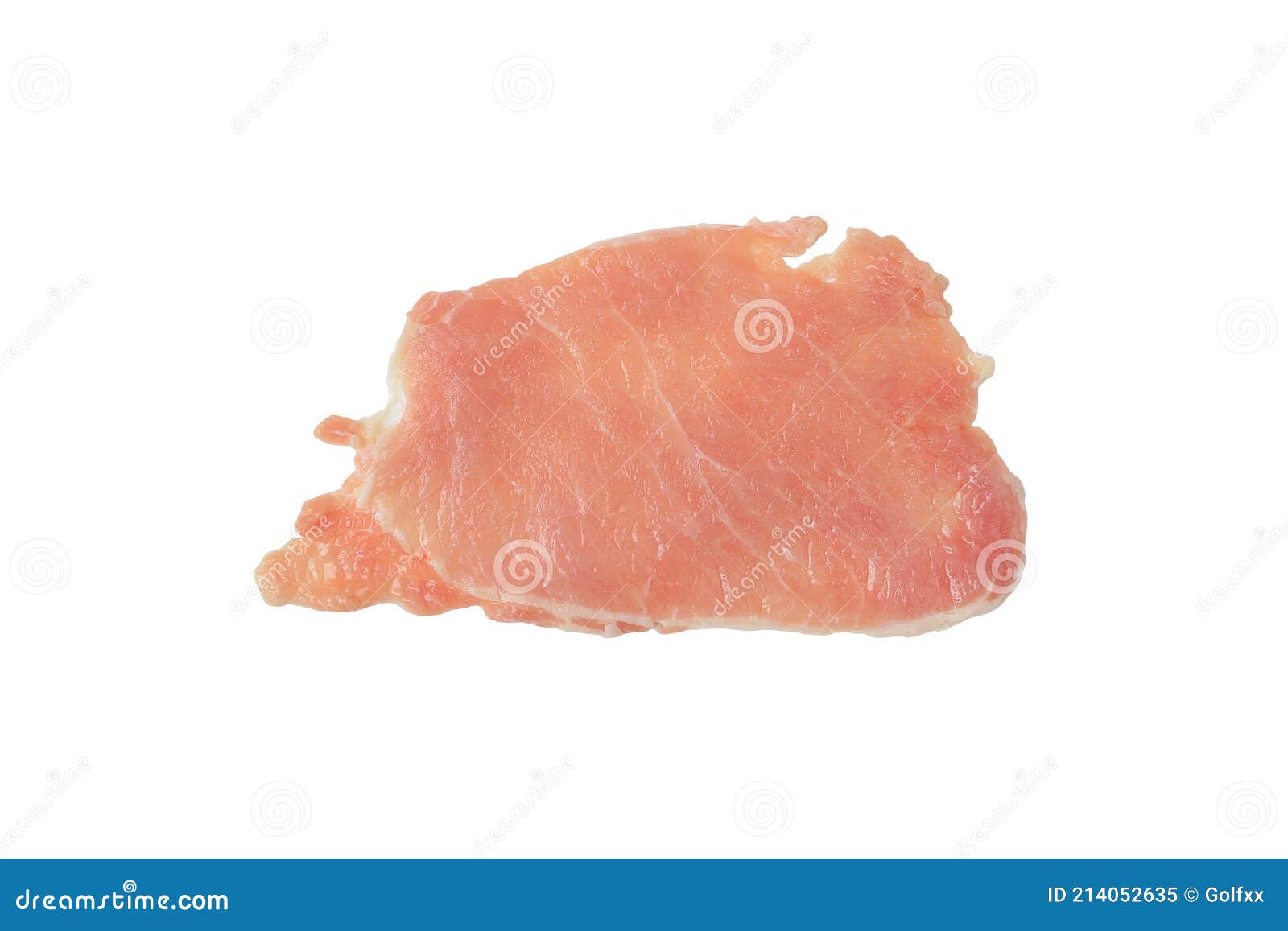 Raw Sliced Meat Isolated on White Background. Top View Stock Image ...