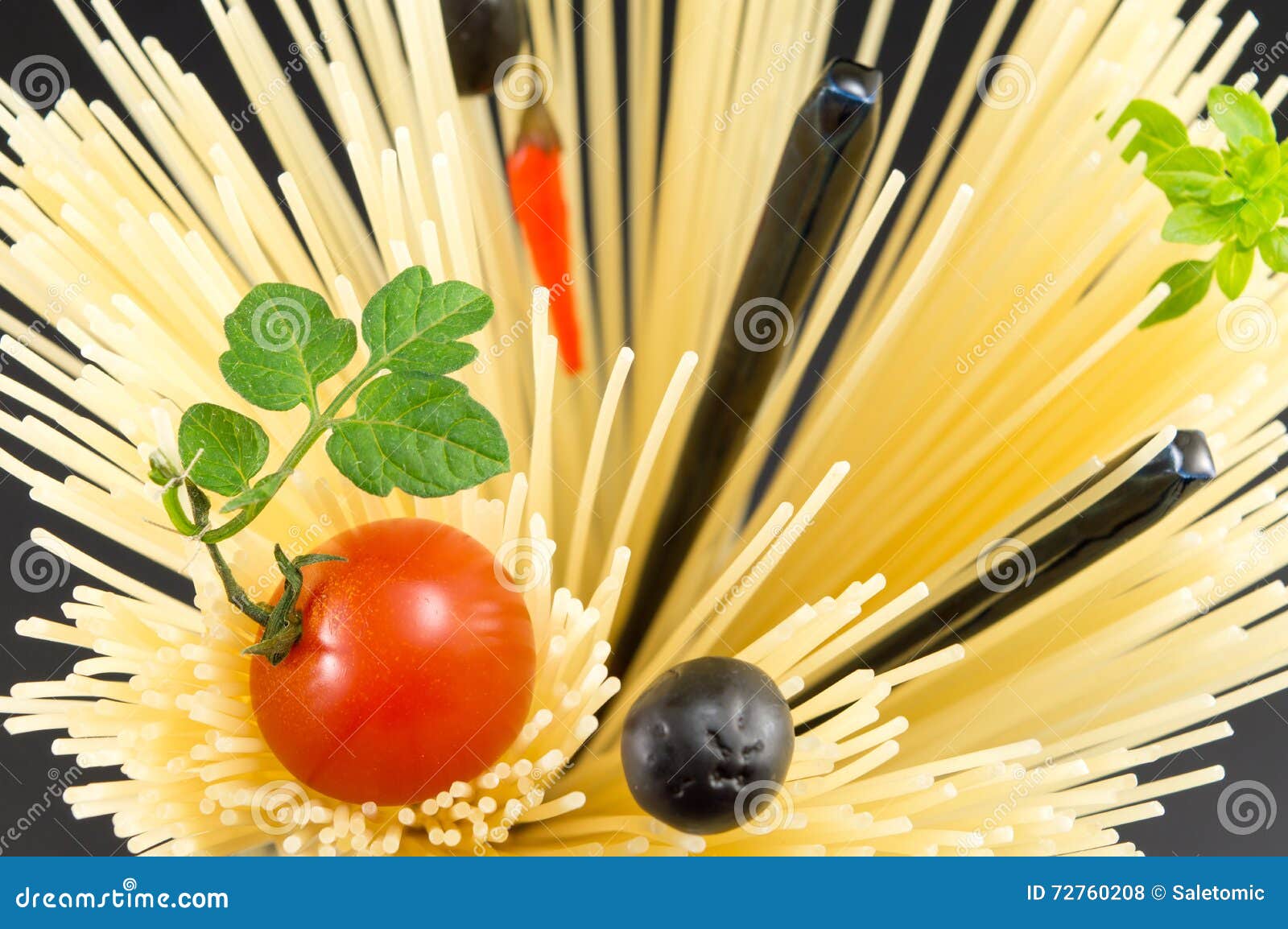 Raw Spaghetti in Spiral Shape Ready for Cooking Stock Photo - Image of ...