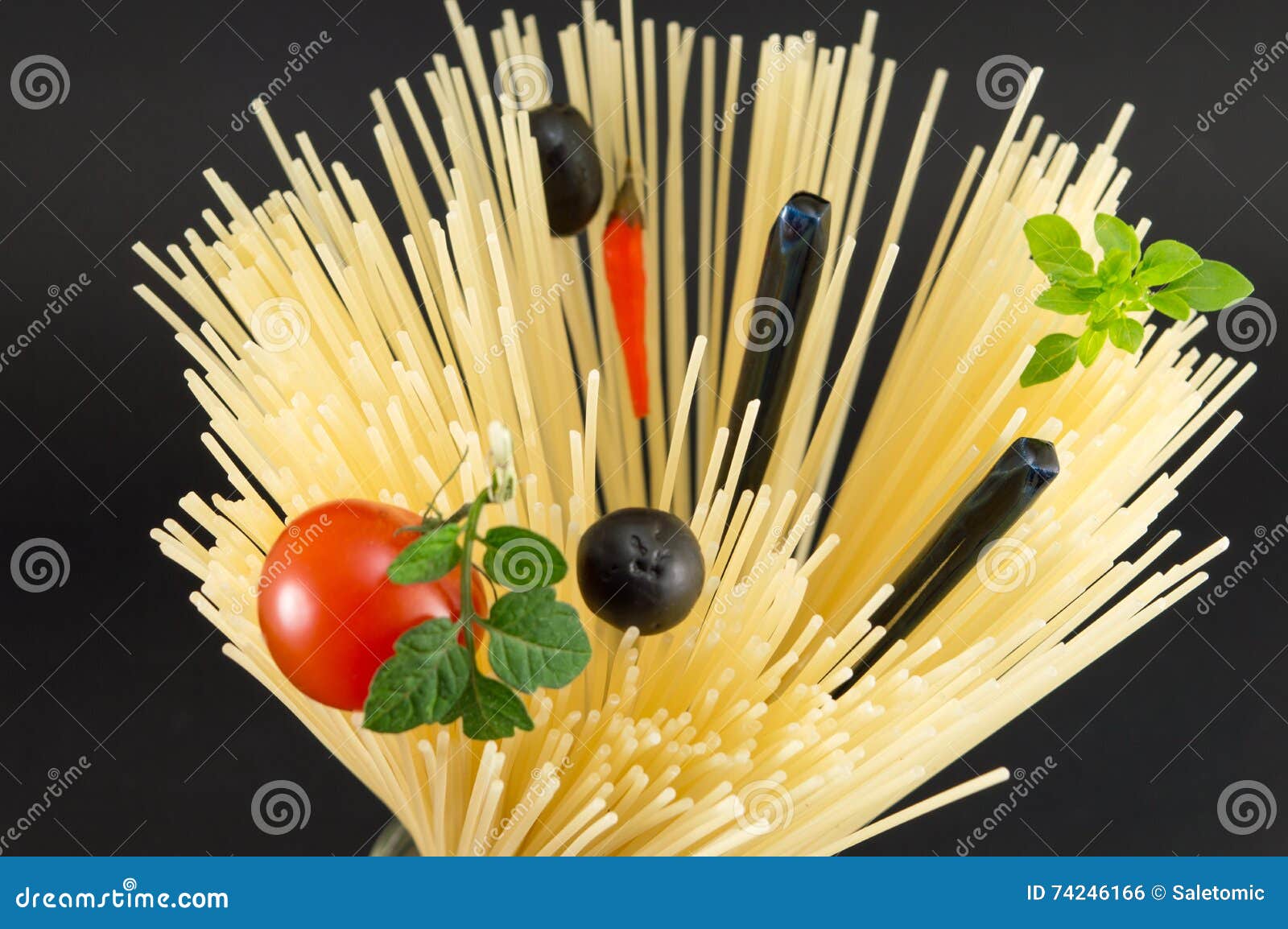 Raw Spaghetti in Spiral Shape Ready for Cooking Stock Photo - Image of ...