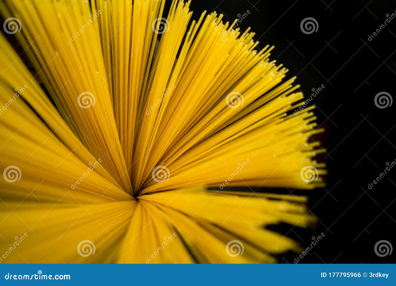Raw Spaghetti Spiral Shot from Top on a Black Background Stock Photo ...