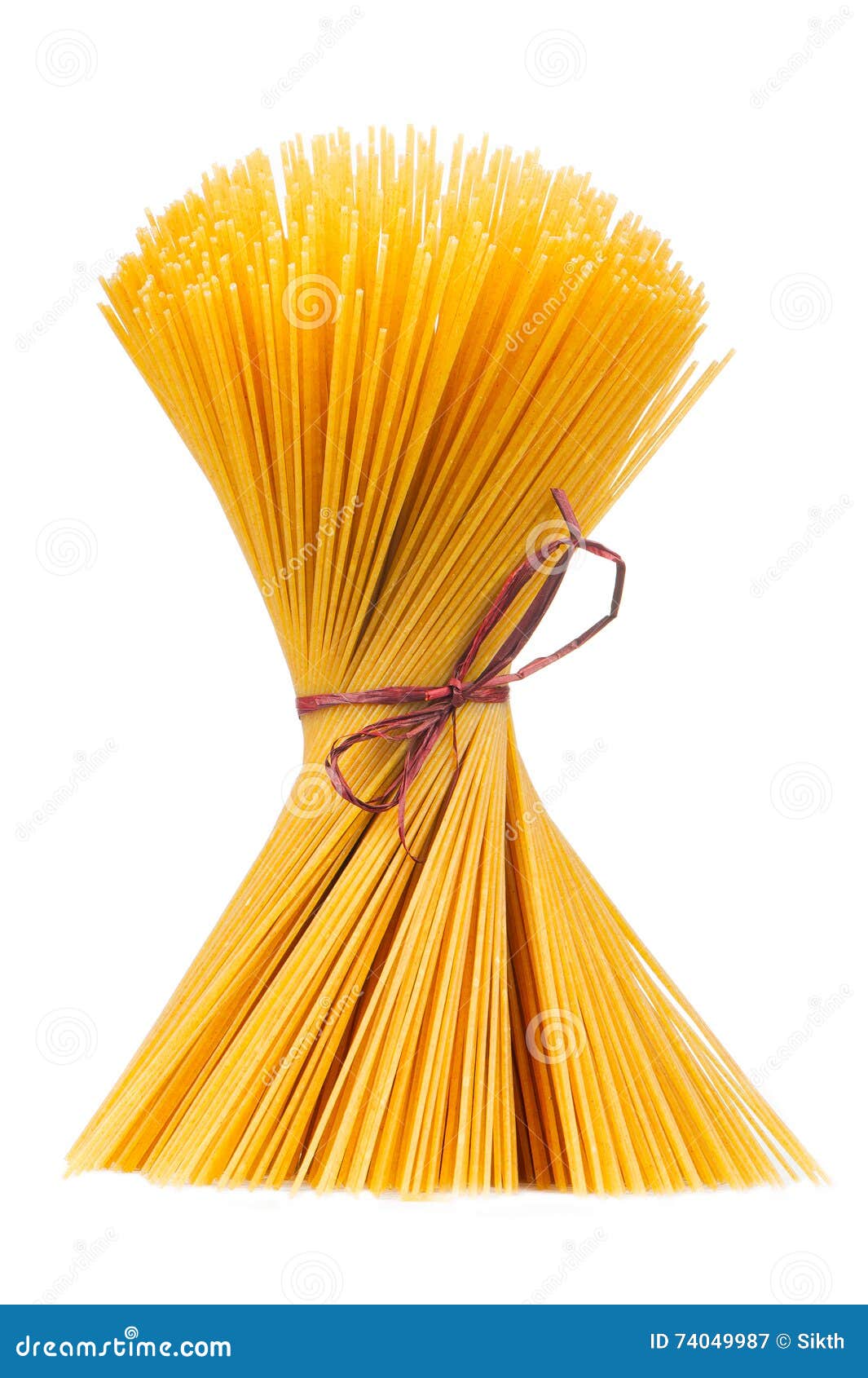 Raw Spaghetti Tied in Bundle Isolated on White Background Stock Image ...