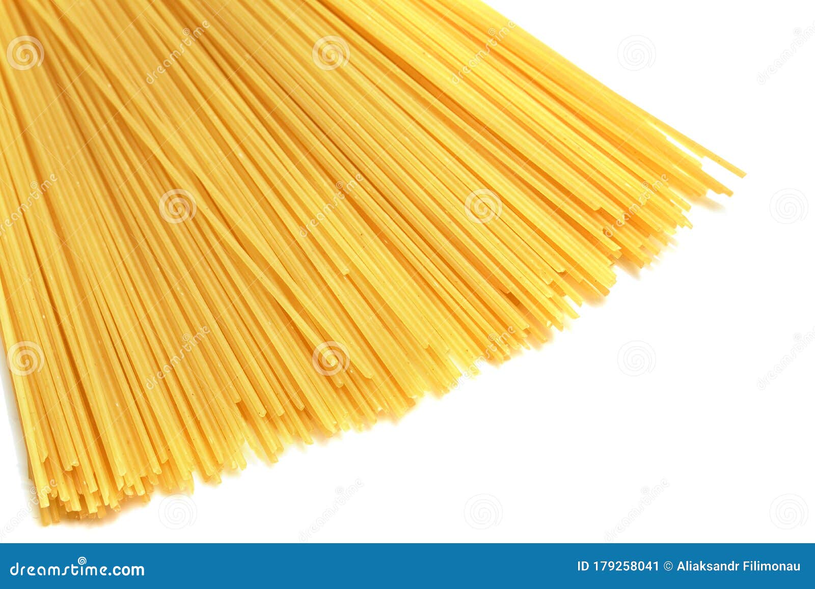 Raw Spaghetti, Yellow Pasta Isolated on White Stock Image - Image of ...